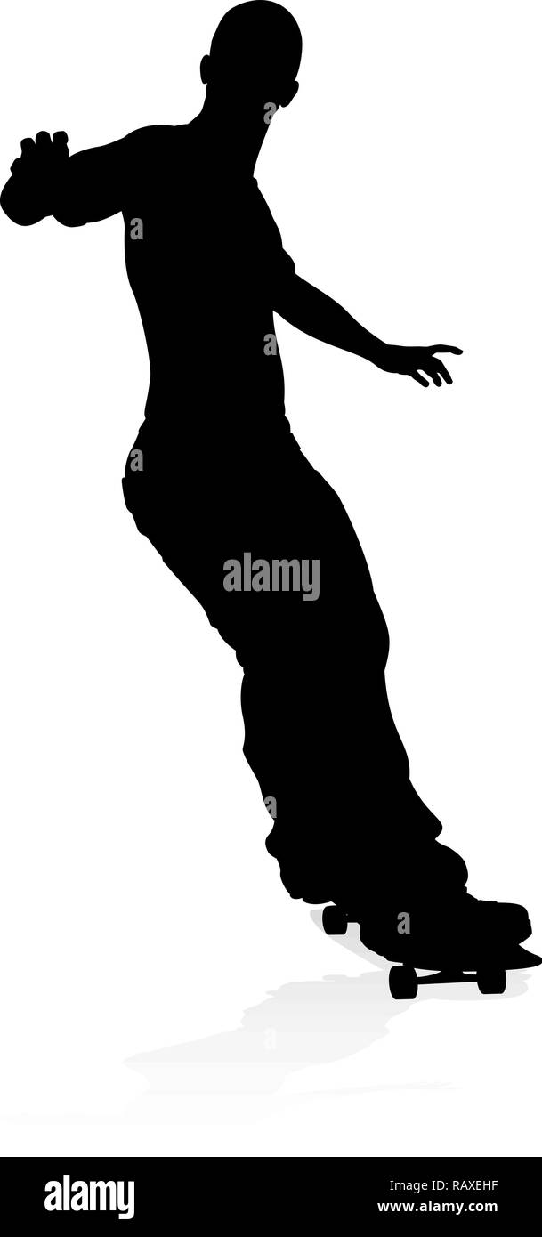 Silhouette Skater Skateboarder Stock Vector Image & Art - Alamy