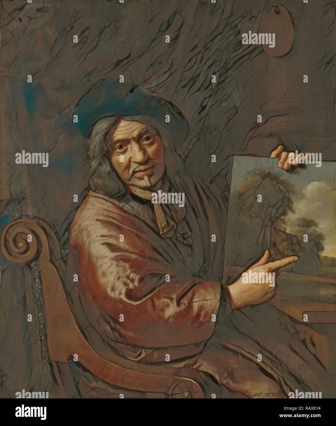 Self-Portrait, Pieter Jansz. van Asch, 1640 - 1678. Reimagined by Gibon ...