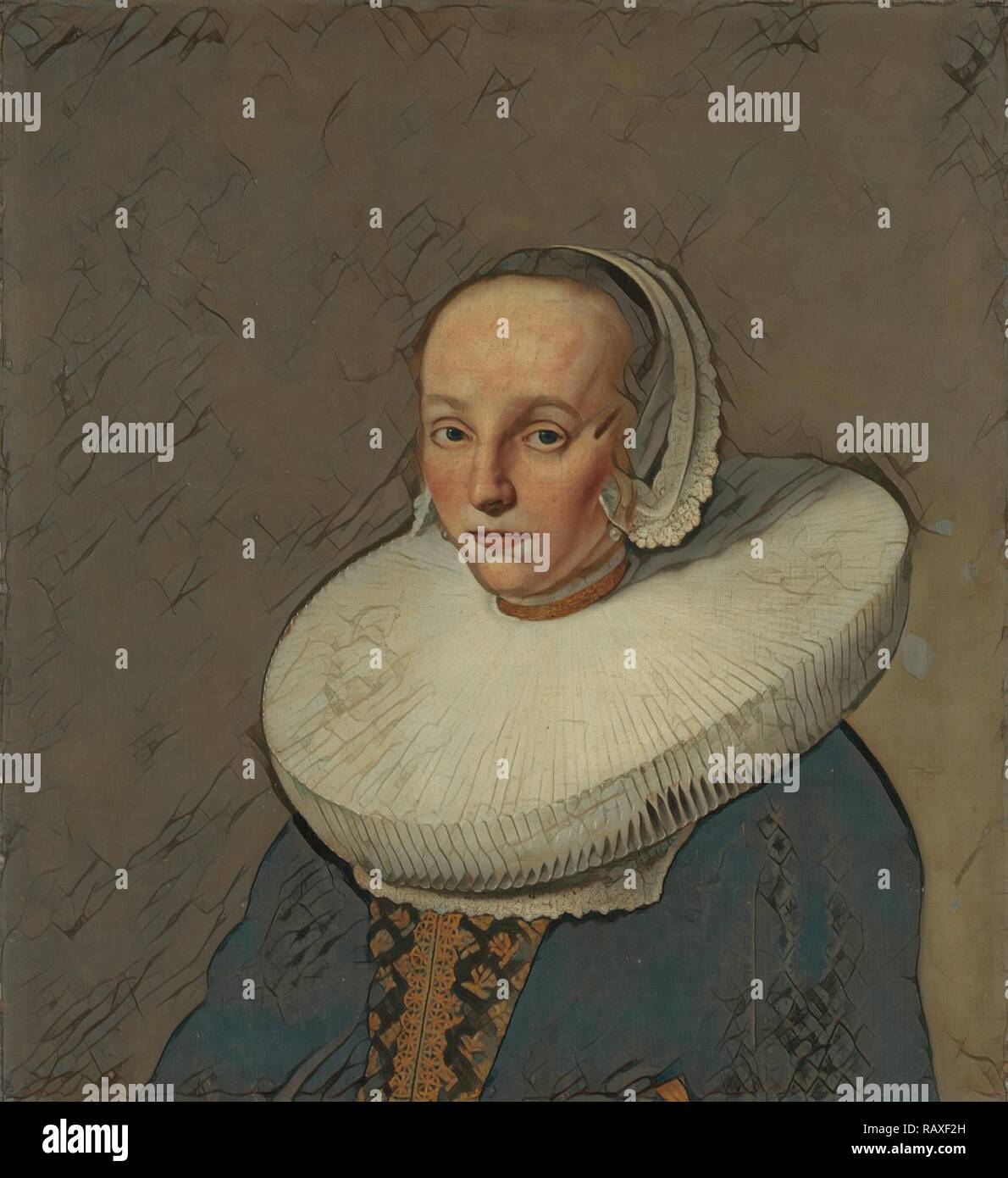 Portrait of Anna van der Does, Wife of Jan de Hooghe, Paulus Hennekyn ...