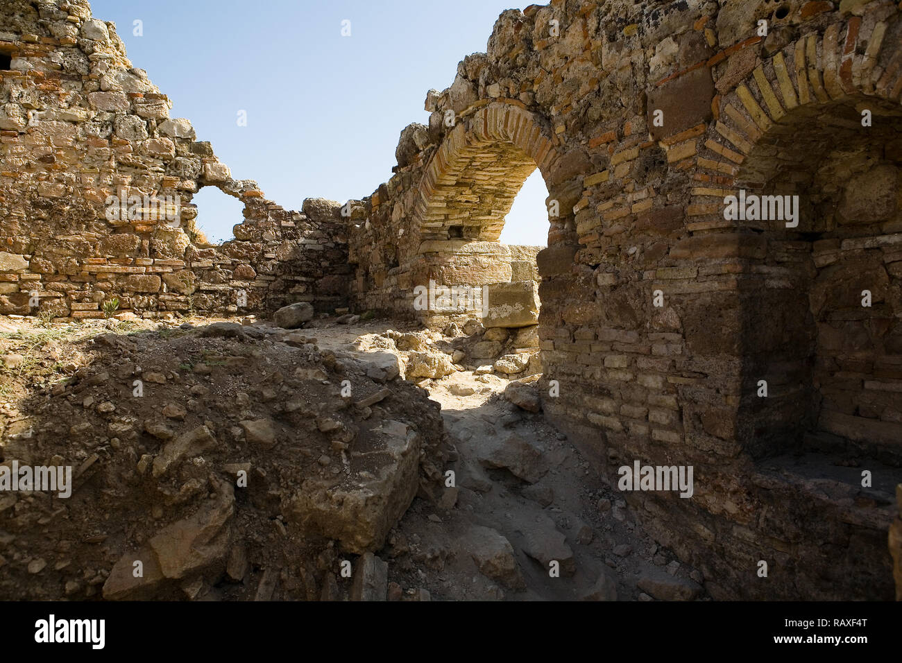 The ruins of the ancient stone city of Side. Turkey Stock Photo - Alamy