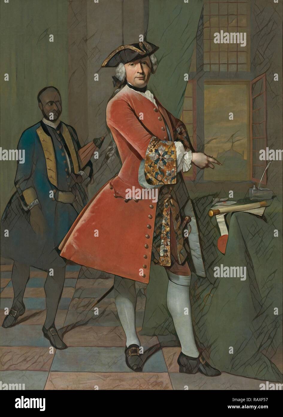 Portrait of Jan Pranger, Frans van der Mijn, 1742. Reimagined by Gibon ...