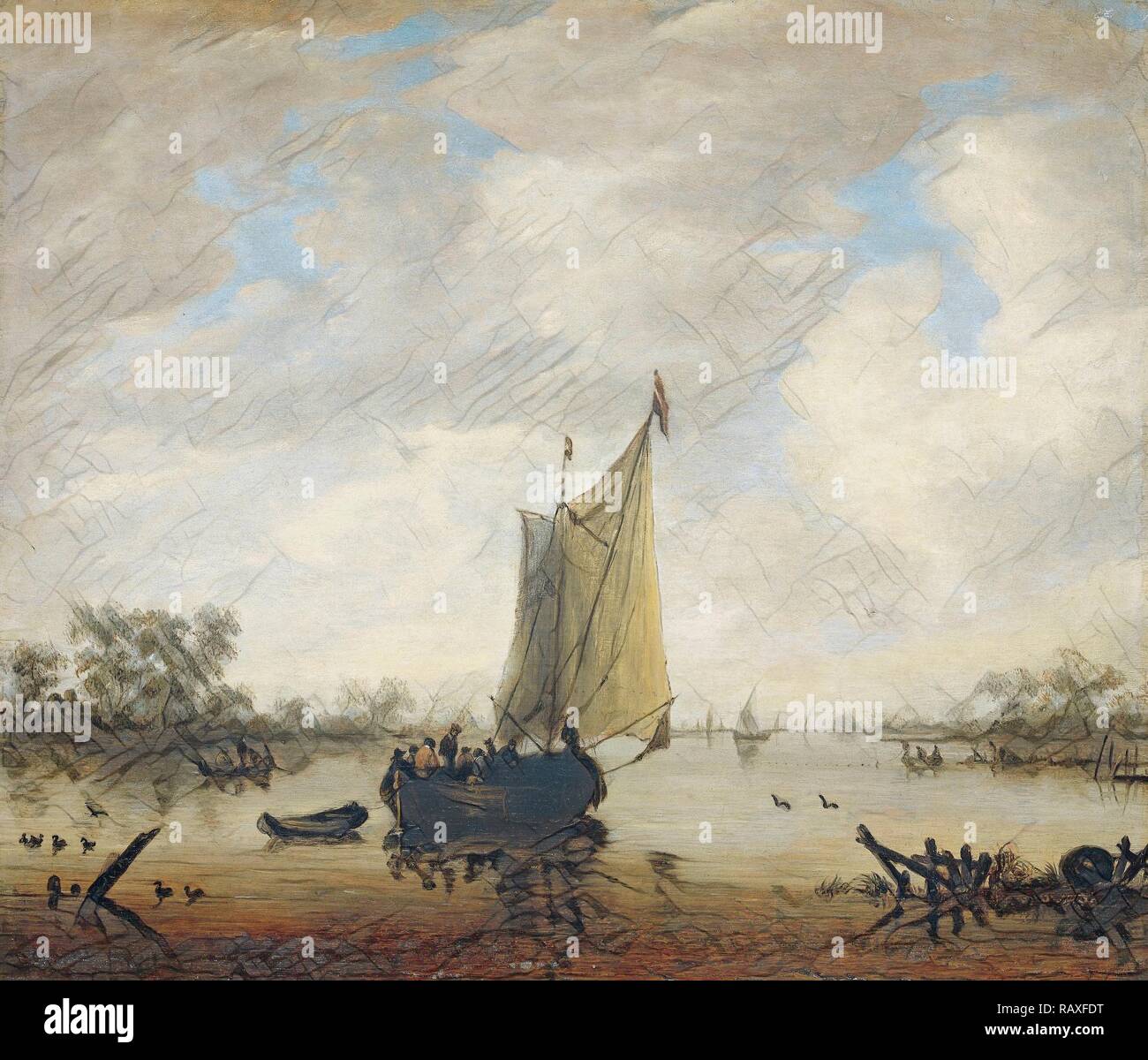 View of a River, Jeronymus van Diest (II), 1650 - 1675. Reimagined by ...