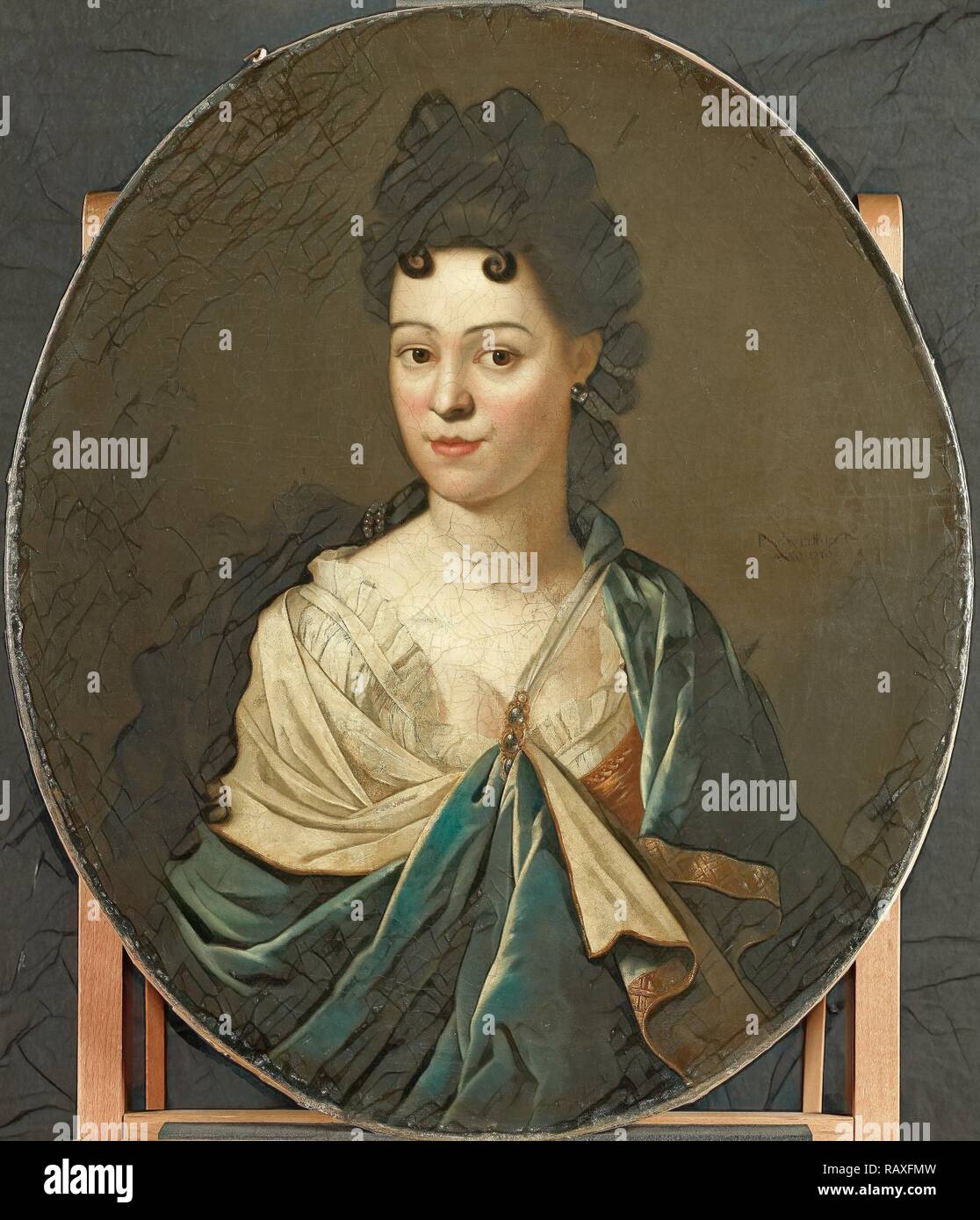 Portrait of Mrs. Brust-Batailhy, Pieter van der Werff, 1710. Reimagined ...