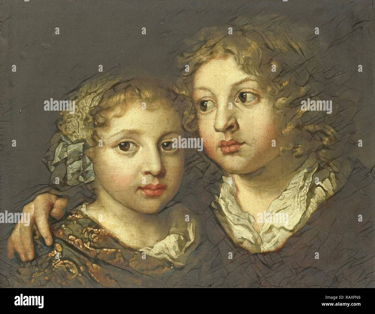 A daughter and a son (Constantijn?) of the artist, Caspar Netscher ...