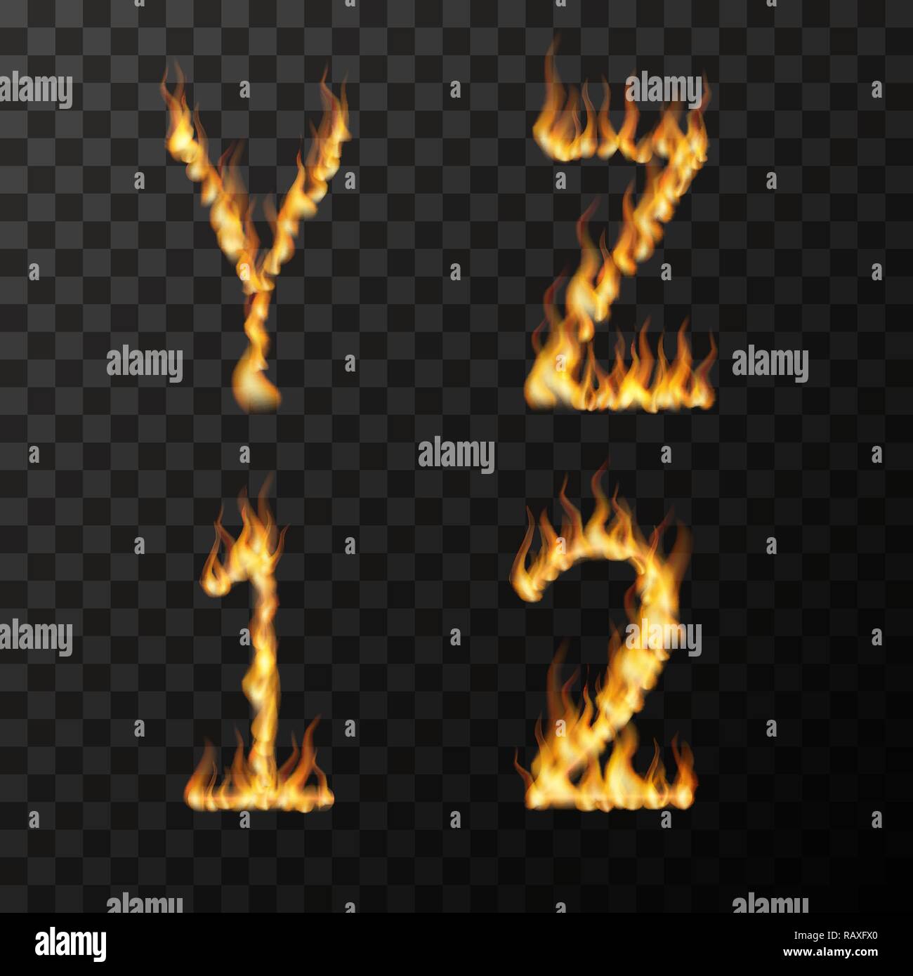 Flaming alphabet Stock Vector Images - Alamy