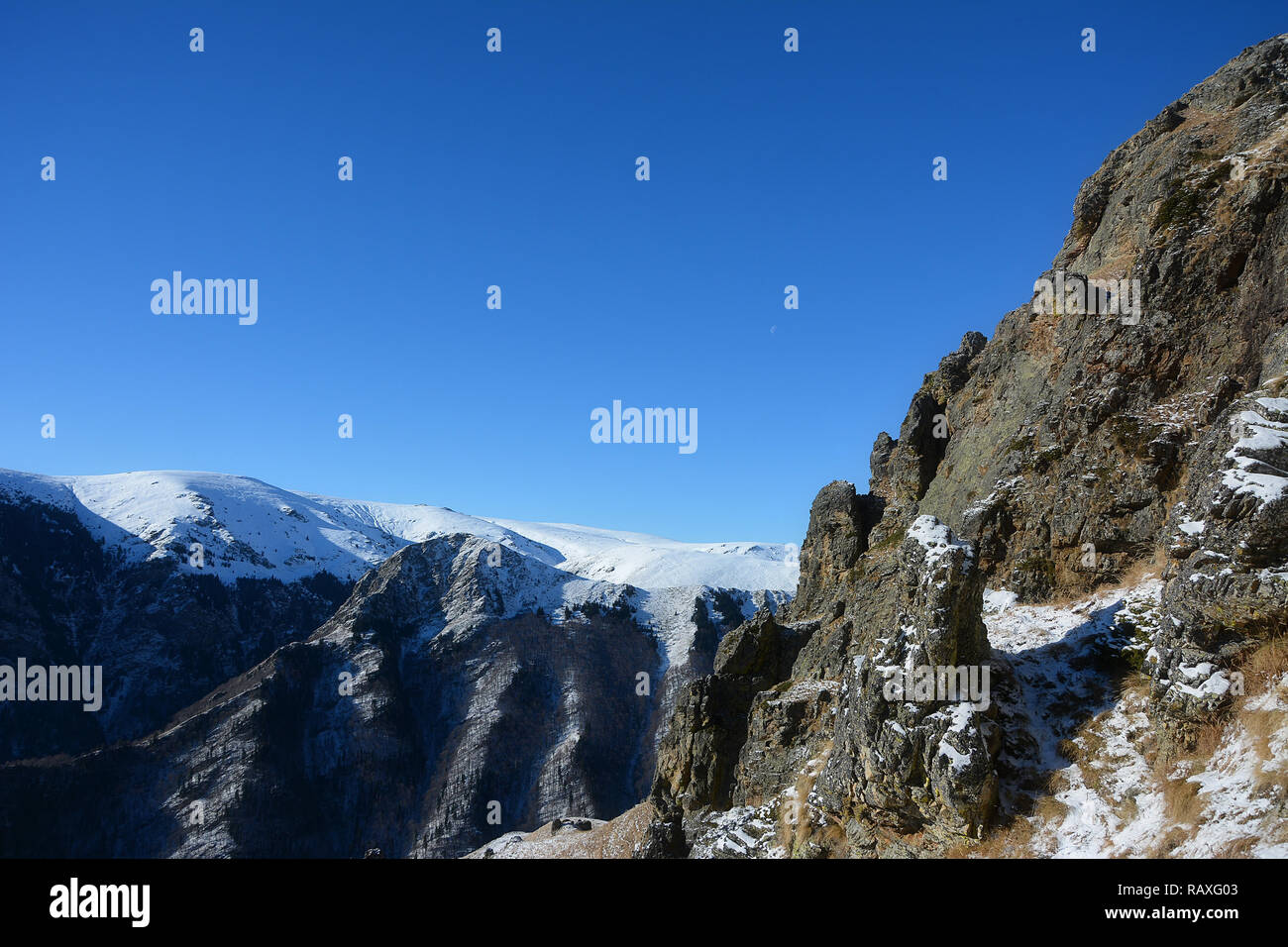 winter in Old mountain, Bulgaria. Road to Botev peak Stock Photo - Alamy