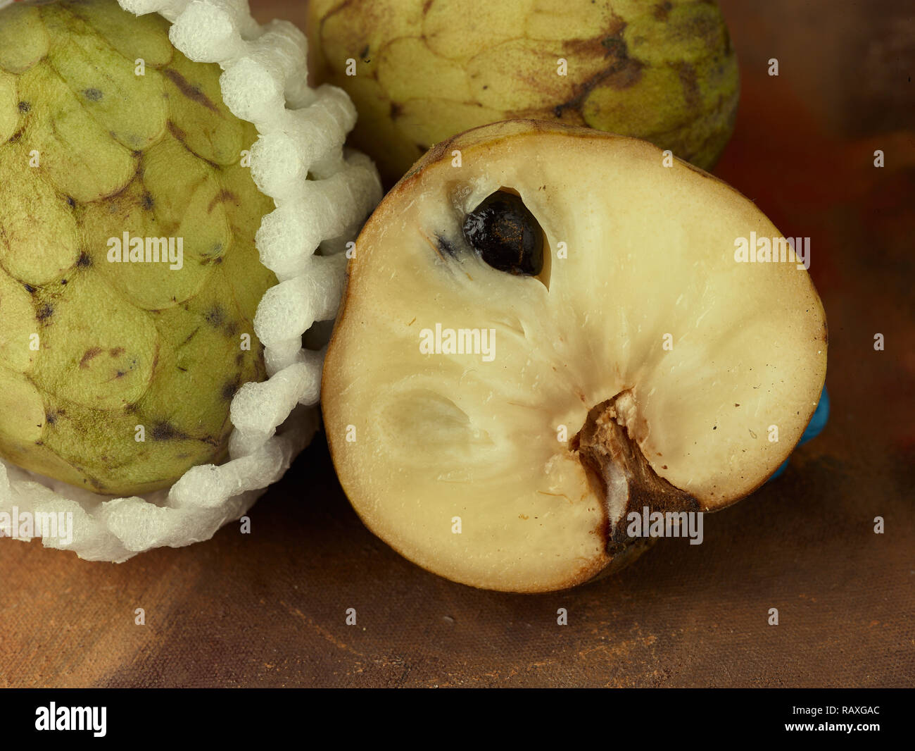 Sugar-apple, sweetsop, custard apple fruit still-life photograph Stock ...