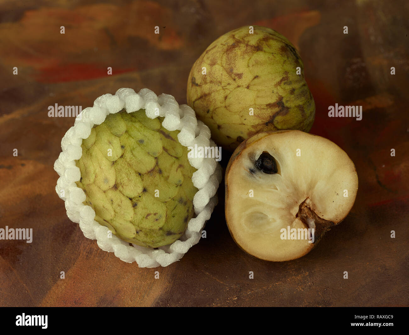 Sugar-apple, sweetsop, custard apple fruit still-life photograph Stock ...