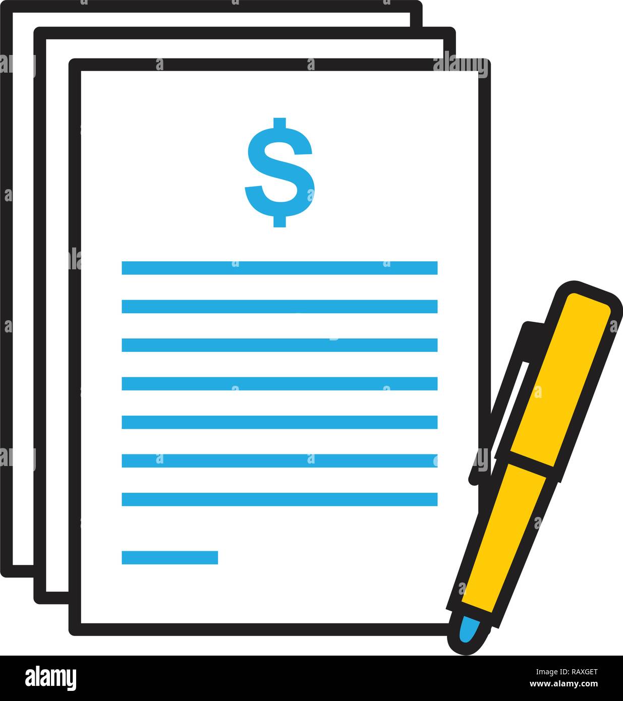 Financial report icon on white background for graphic and web design ...
