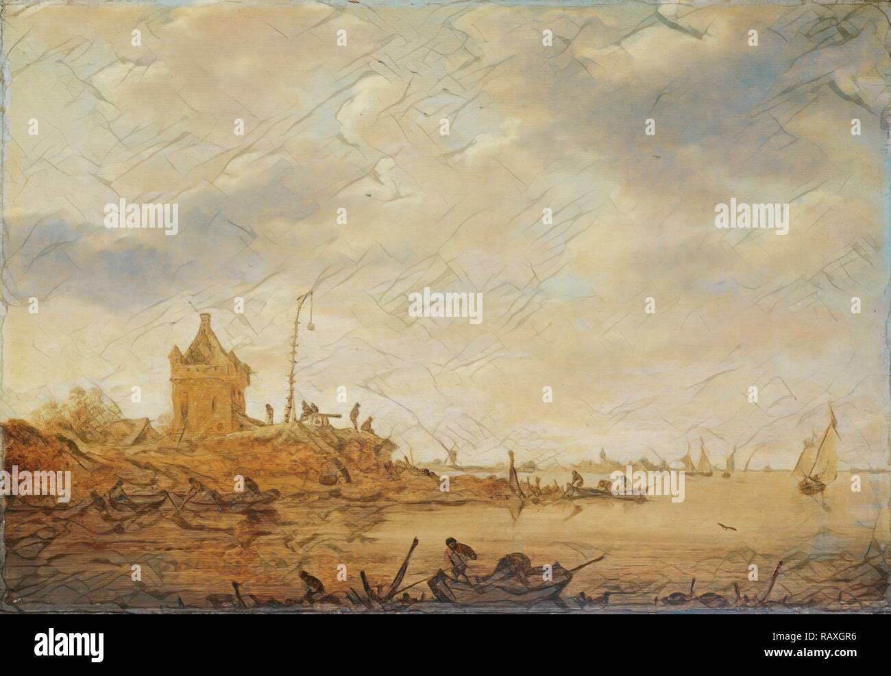 River View with Sentry, Jan van Goyen, 1644. Reimagined by Gibon ...