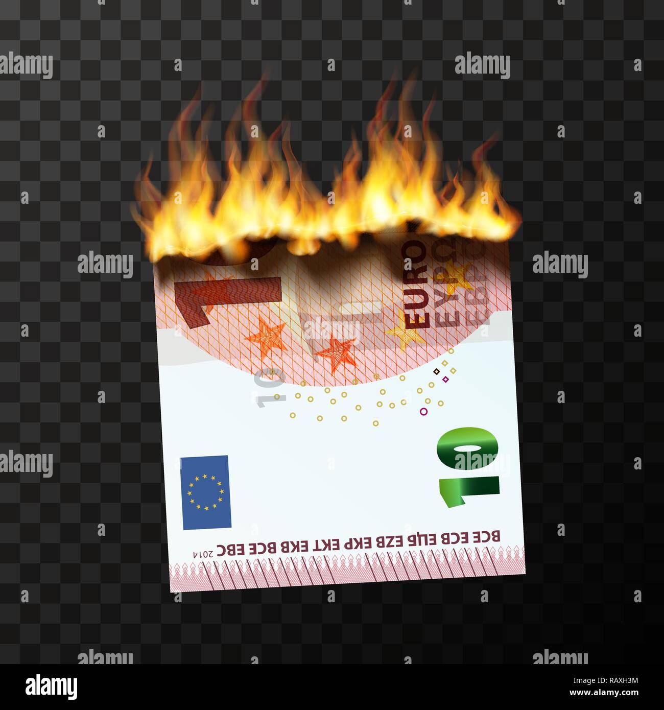 Burning money euro Stock Vector Images - Alamy