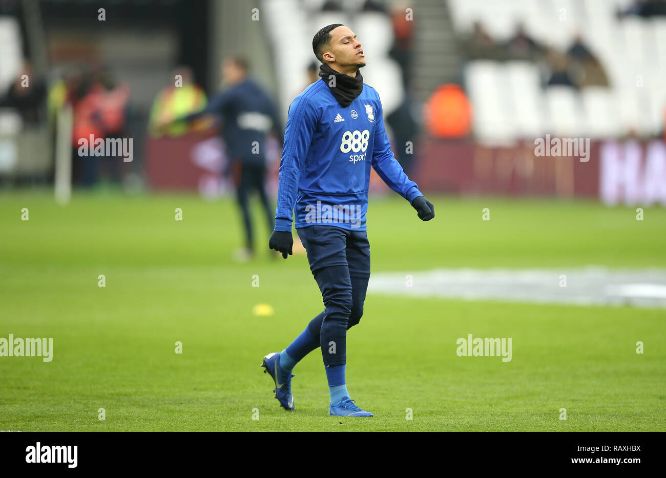Birmingham City's Josh Dacres-Cogley warming up before the game during ...