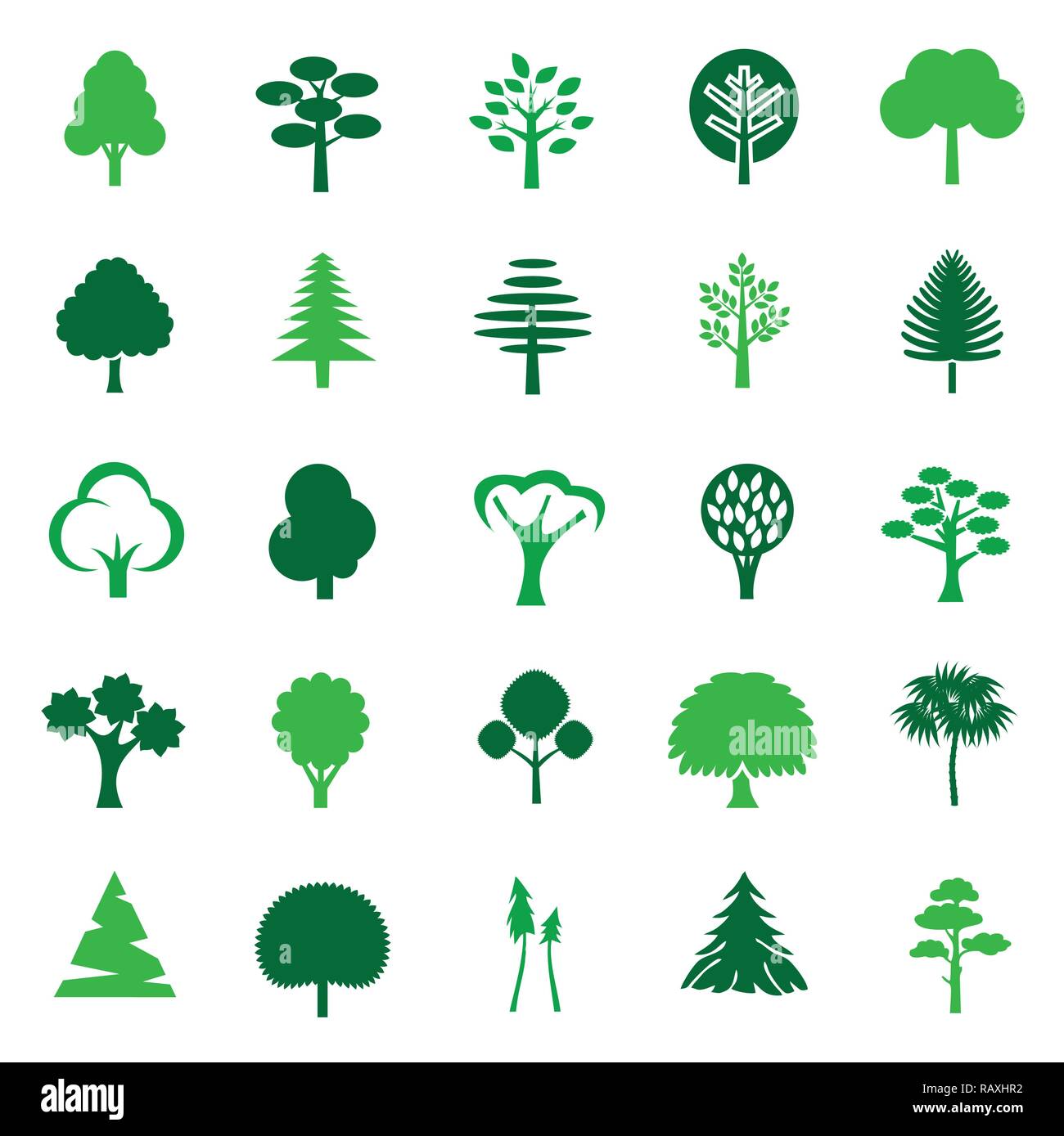 Trees color icon set on white background for graphic and web design ...
