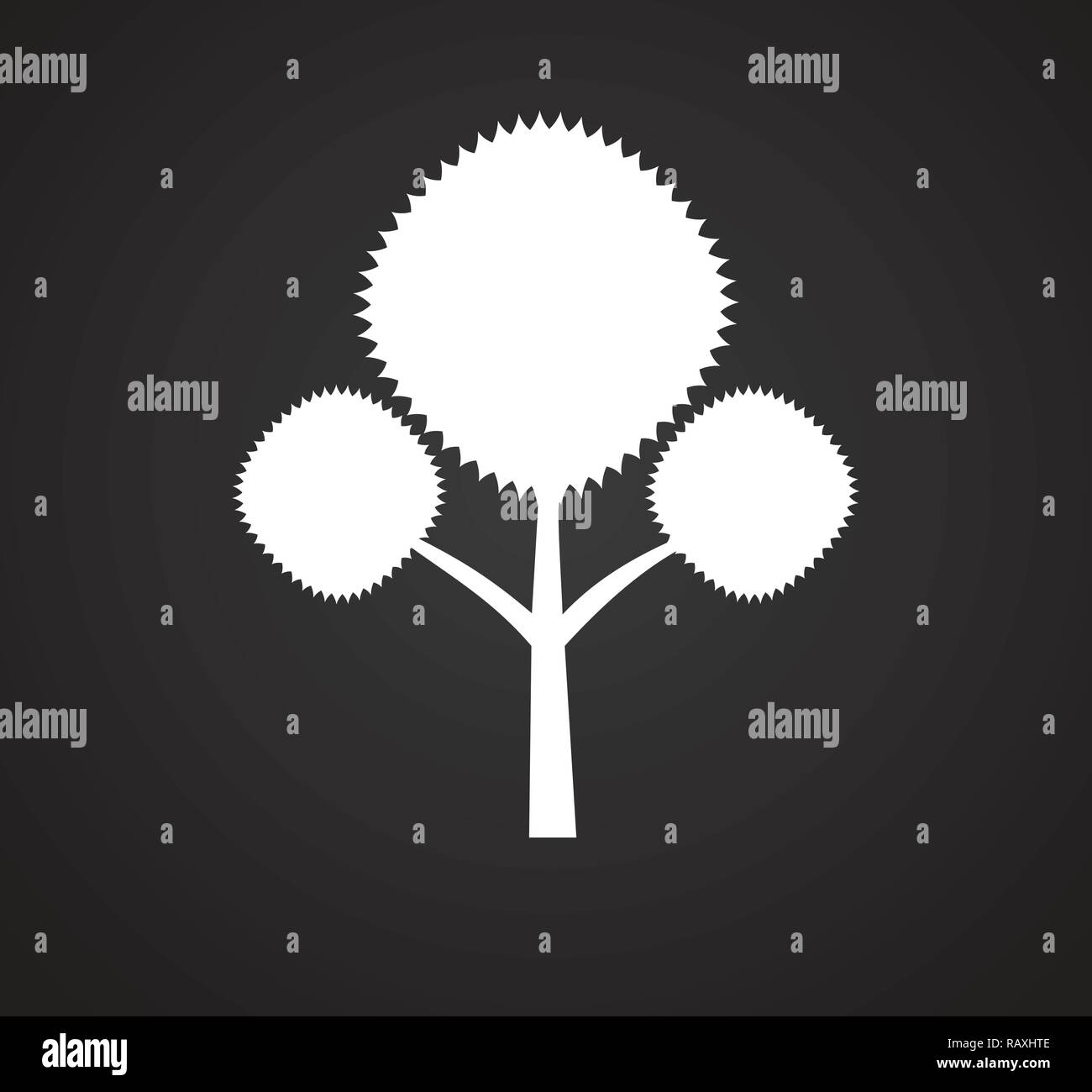 Tree icon on black background for graphic and web design, Modern simple ...