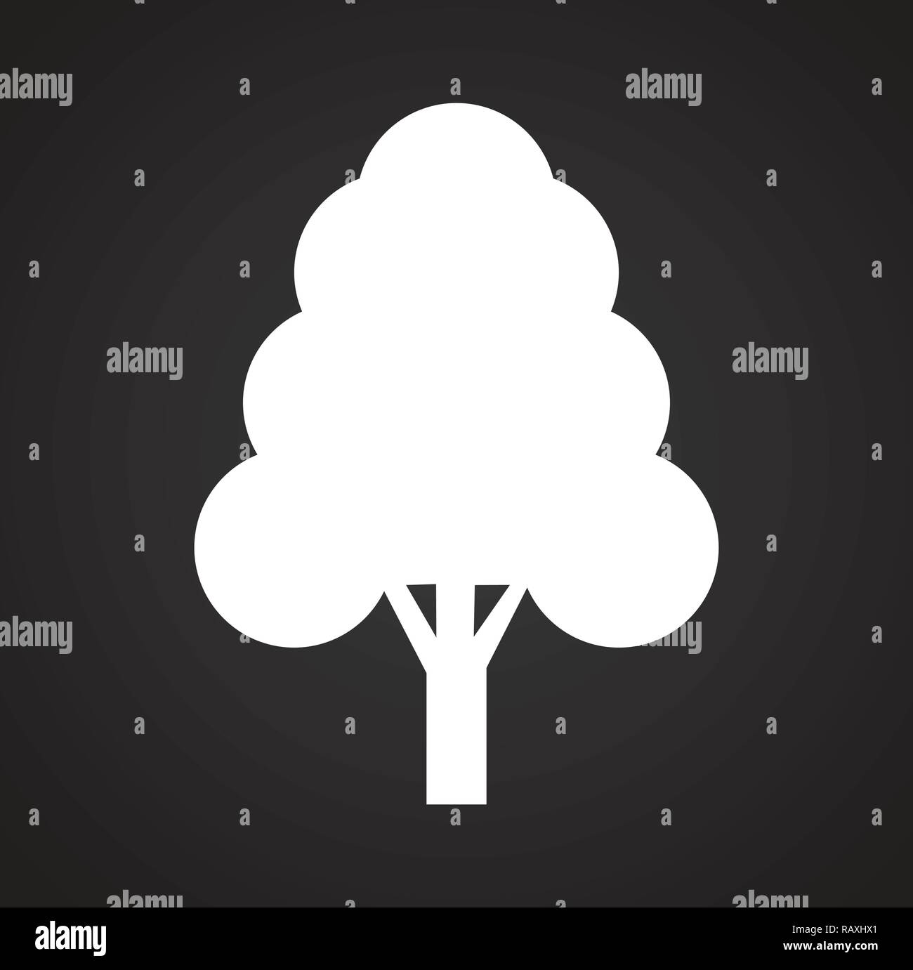 Tree icon on black background for graphic and web design, Modern simple ...