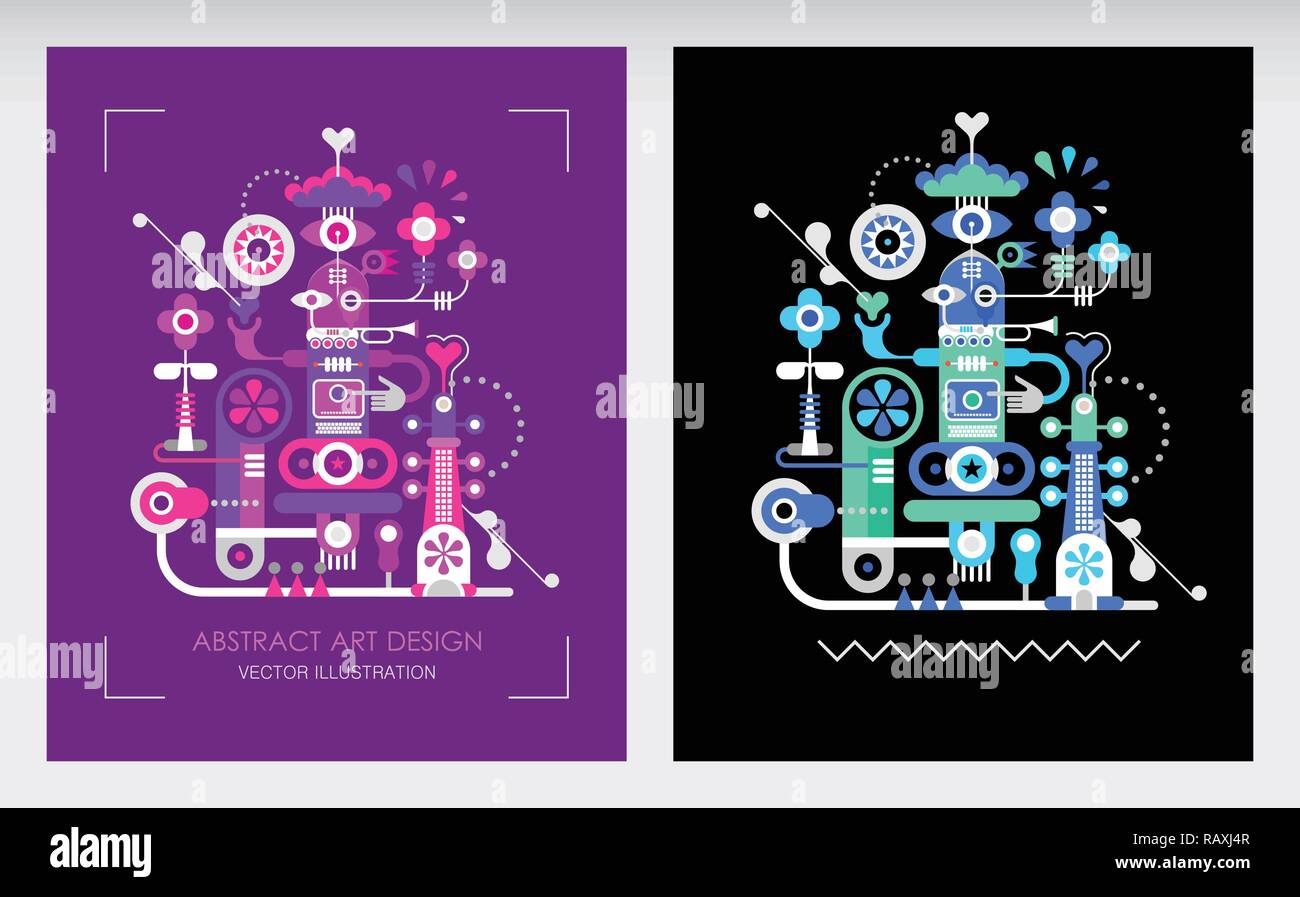 Two options of the Abstract Art Design vector illustration, poster ...
