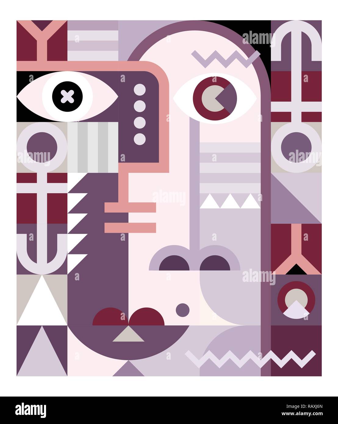Geometric portrait painting Cut Out Stock Images & Pictures - Alamy