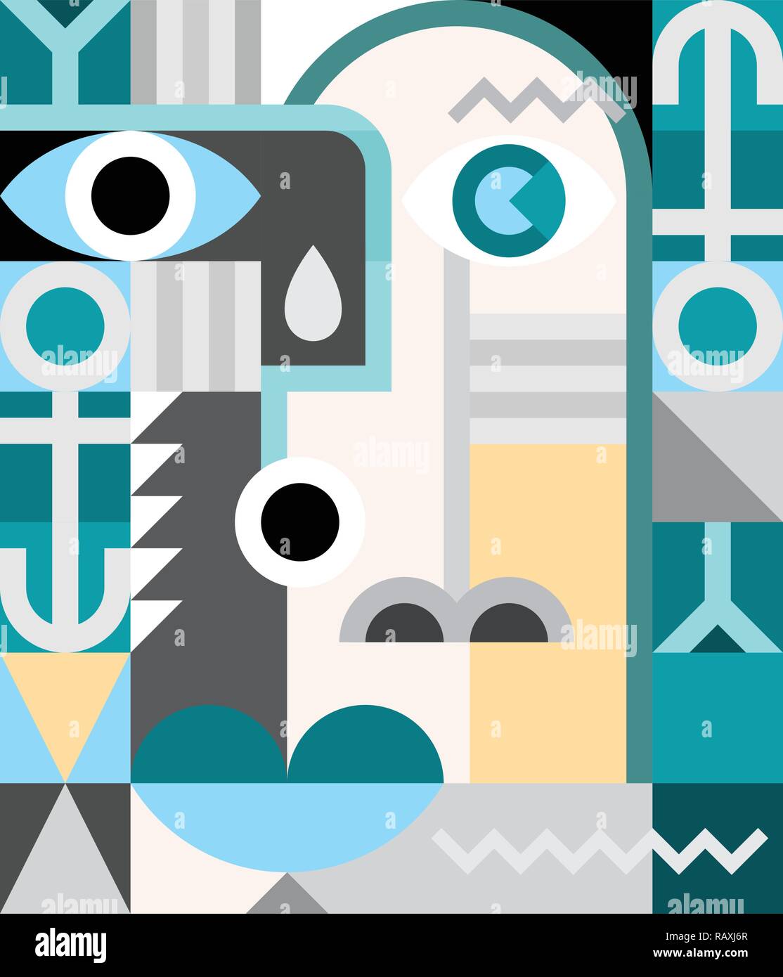 Abstract art portrait vector illustration Stock Vector Image & Art - Alamy