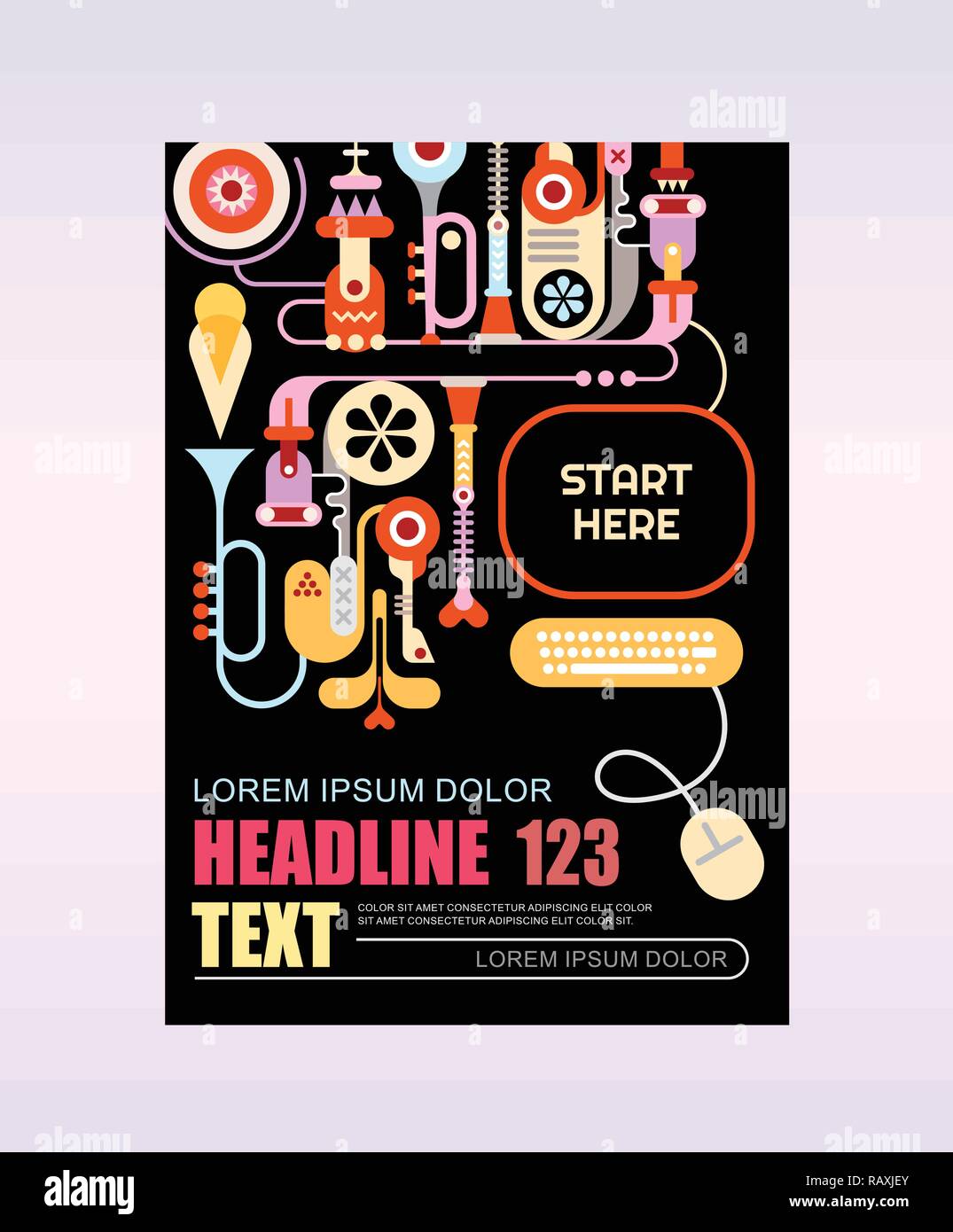 Social media concept vector poster. Magazine cover template design ...