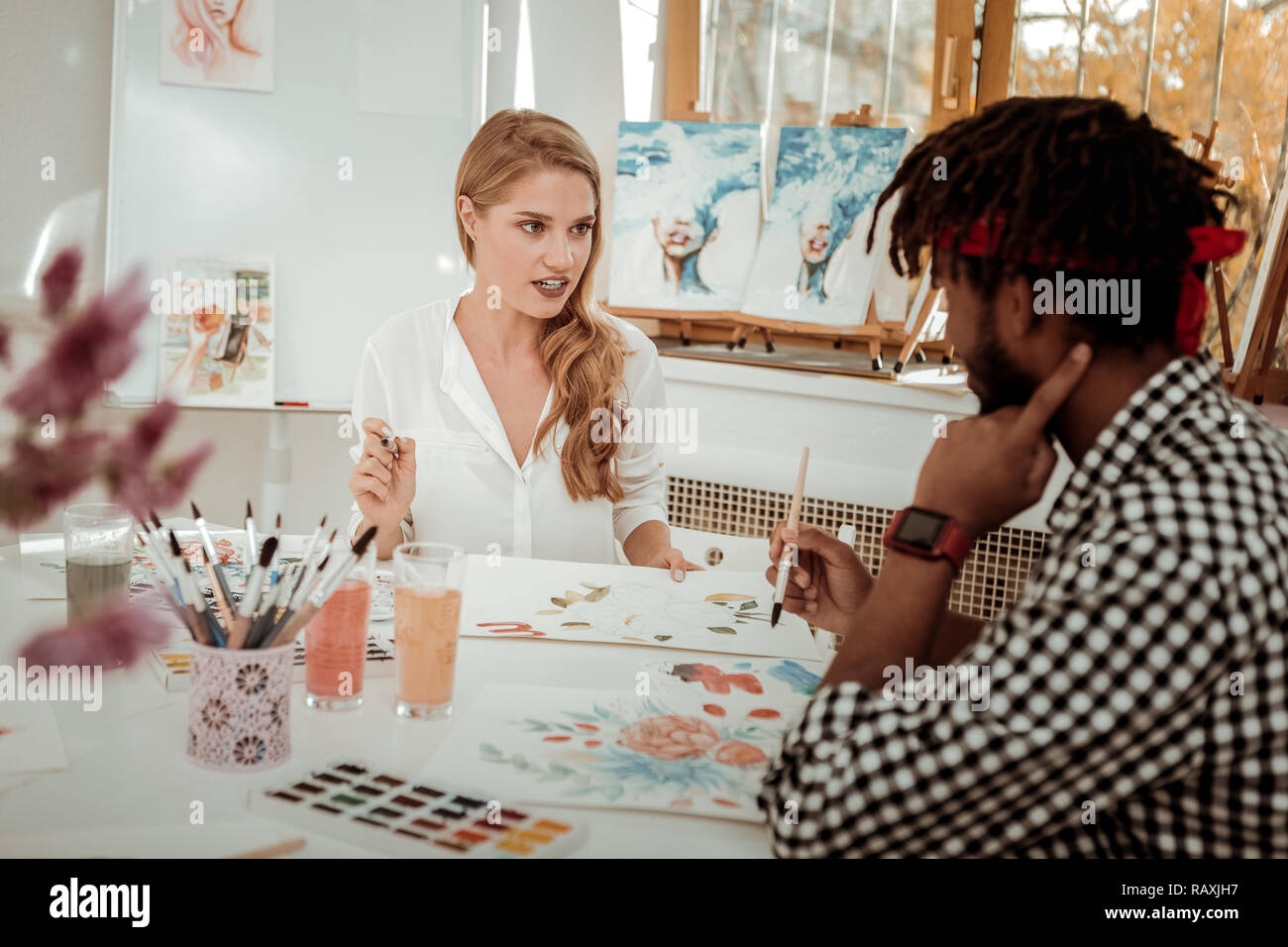 Blonde teacher hi-res stock photography and images - Alamy