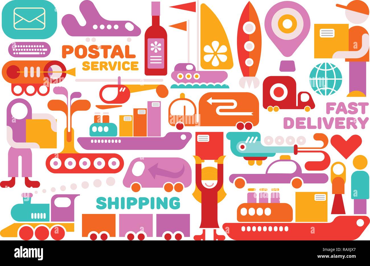 Shipping Service vector illustration isolated on a white background ...