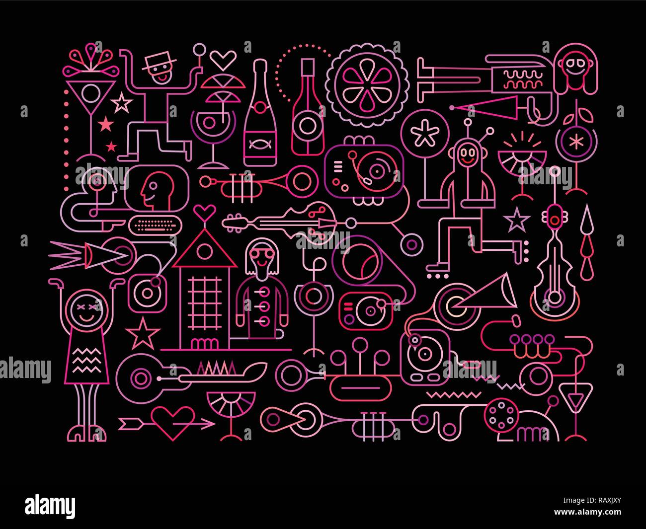 Night street colors Stock Vector Images - Alamy