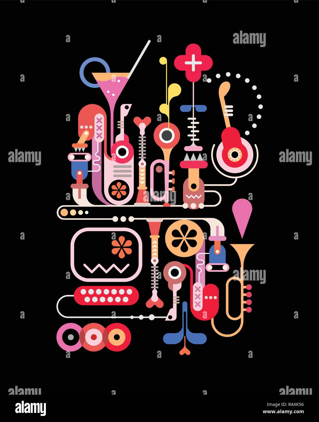 Combination of musical instruments Stock Vector Images - Alamy