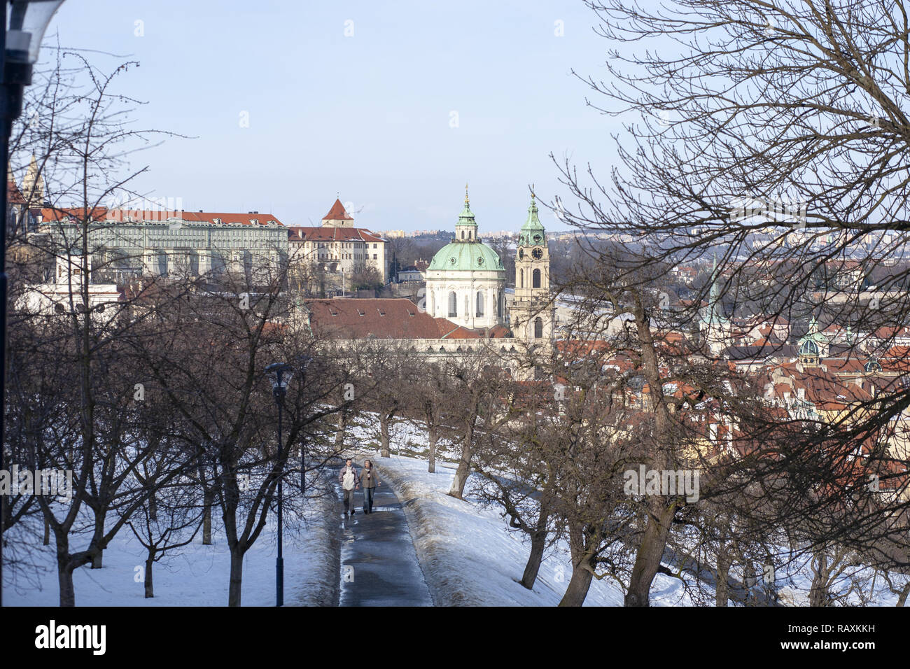 Panoramic view of the medieval old town (Staré Mesto) of Prague, Czech ...