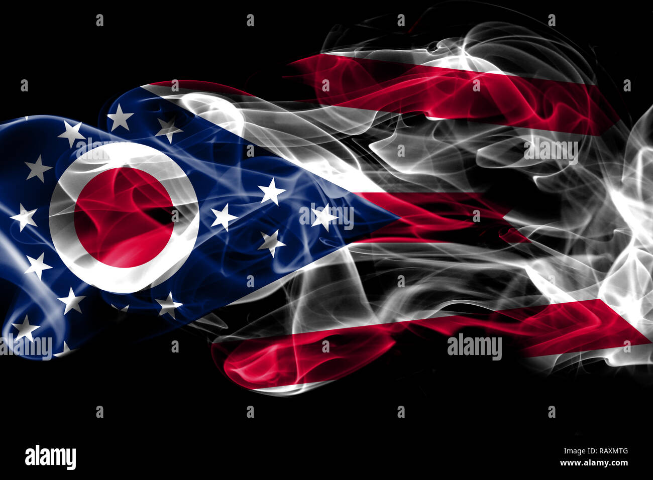 Ohio state smoke flag, United States Of America Stock Photo - Alamy