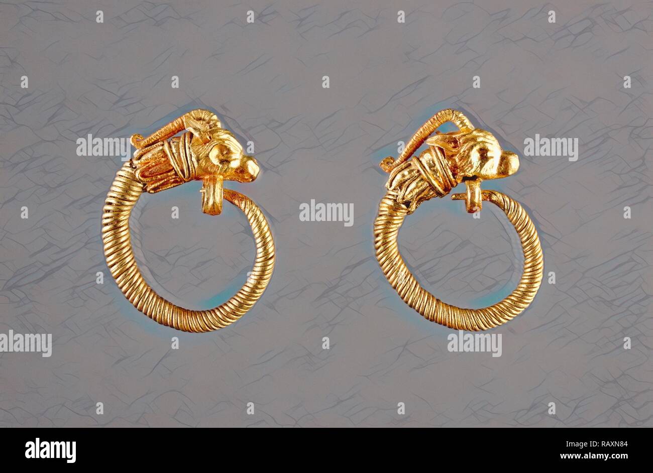 Hoop earrings antelope head finials hi-res stock photography and images ...