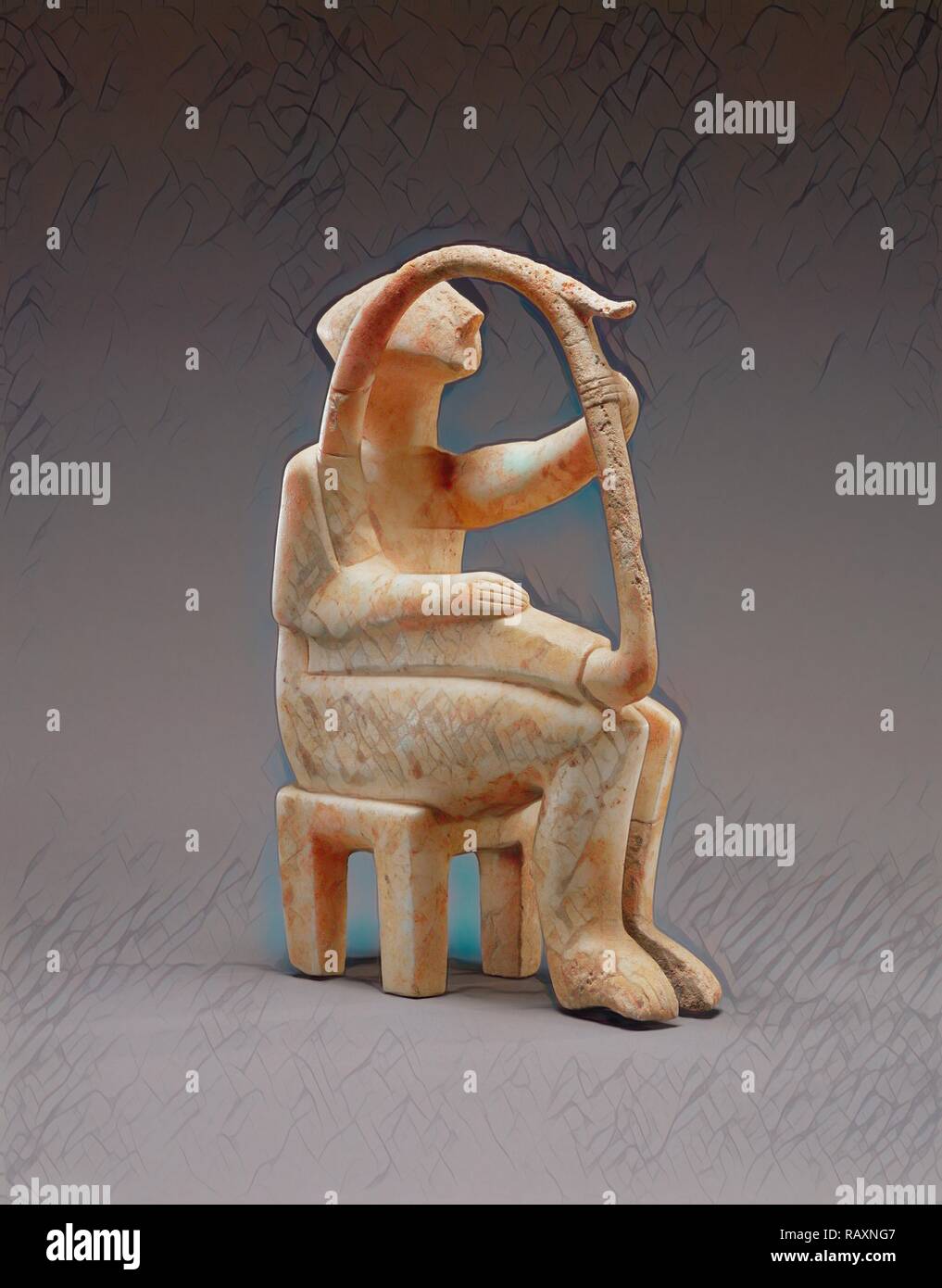 Male Harp Player of the Early Spedos type, Unknown, Greece, Cyclades ...