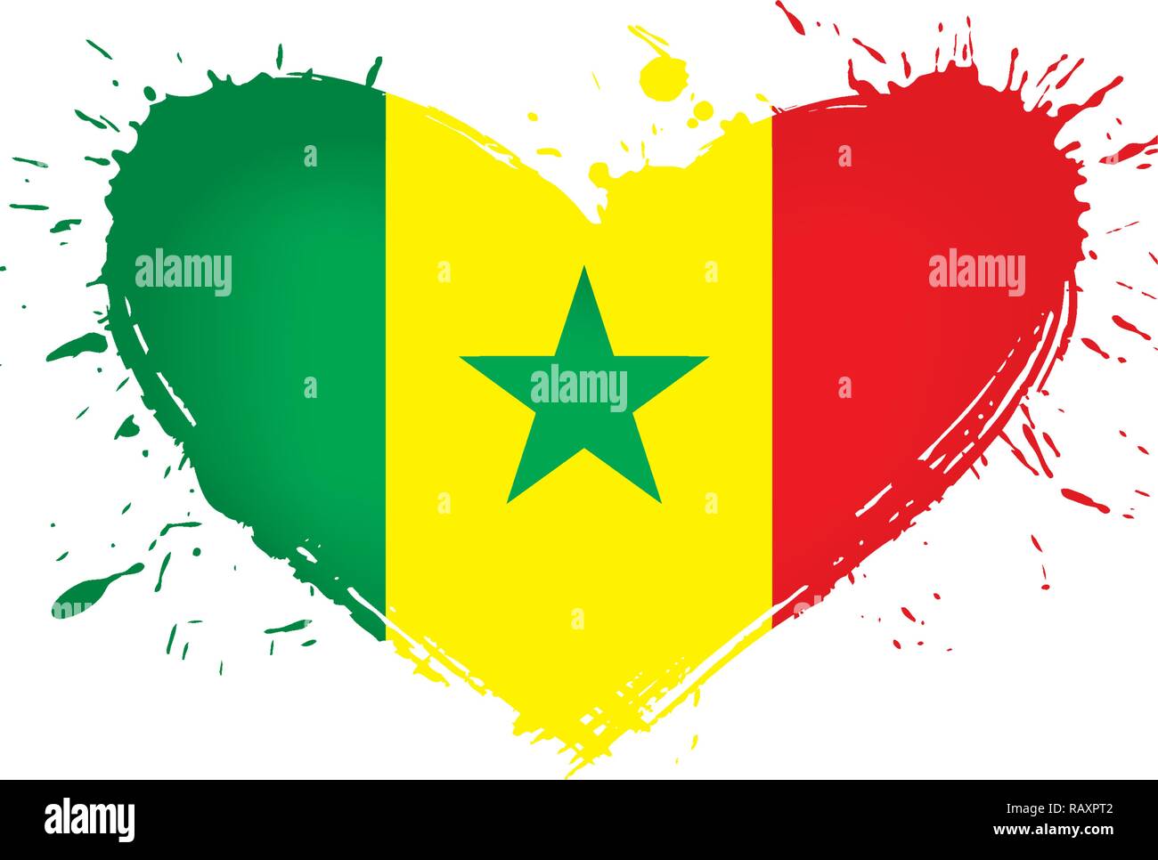 Senegal flag, vector illustration on a white background Stock Vector ...