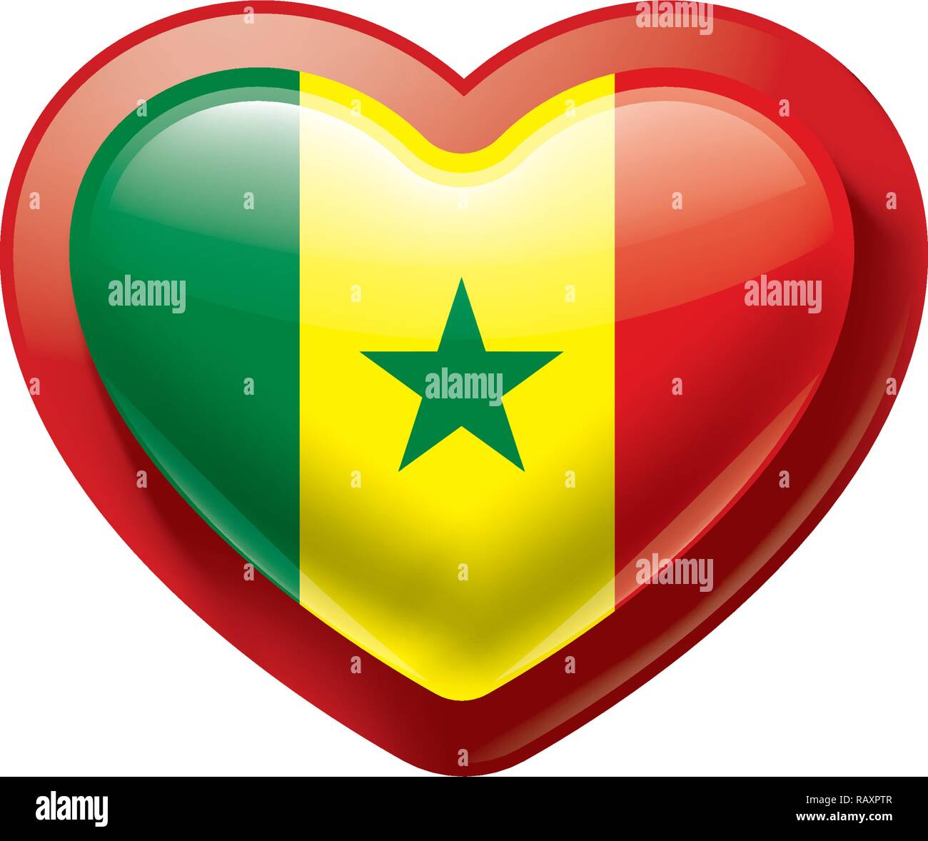 Senegal flag, vector illustration on a white background Stock Vector ...