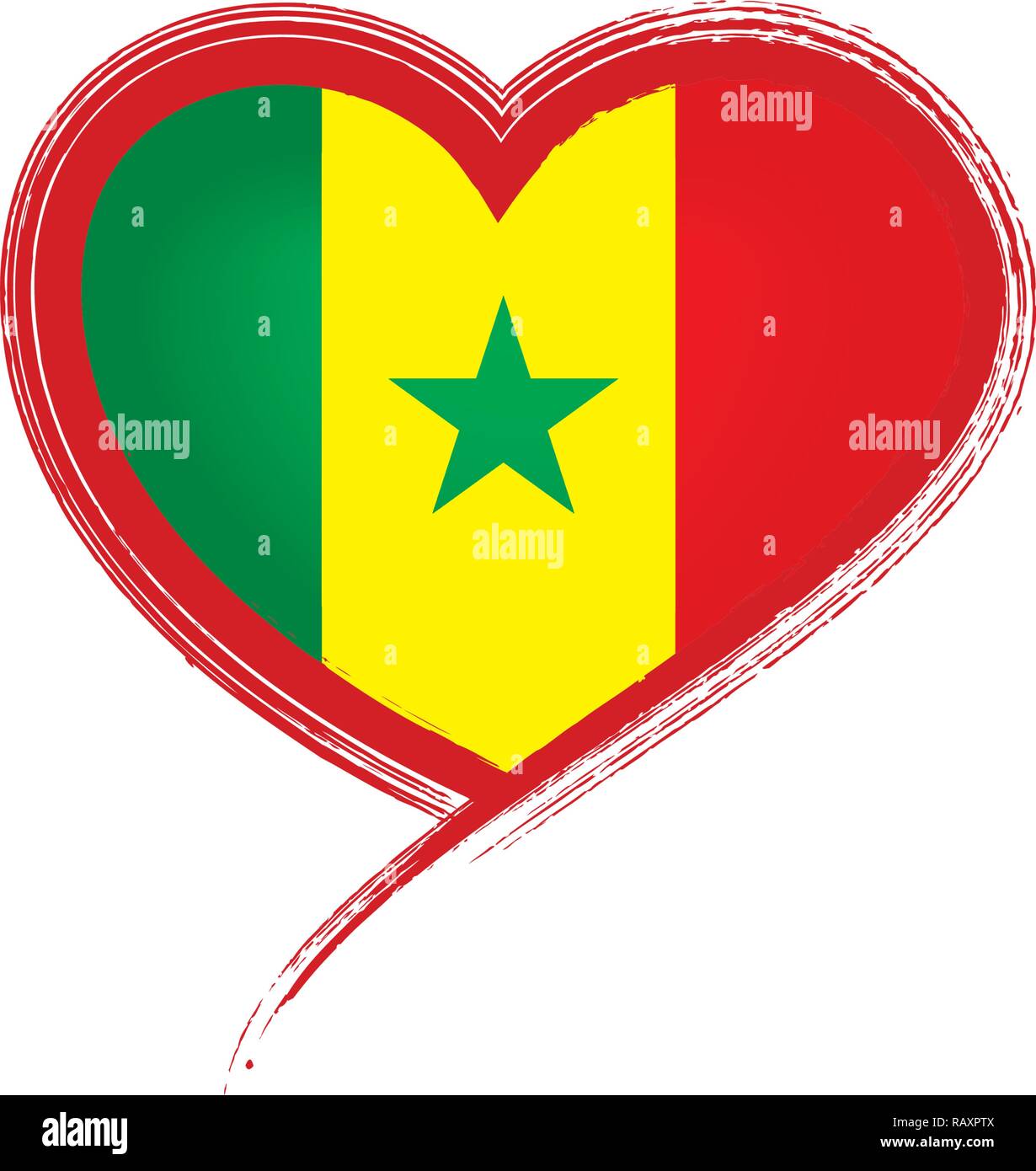 Senegal flag, vector illustration on a white background Stock Vector ...