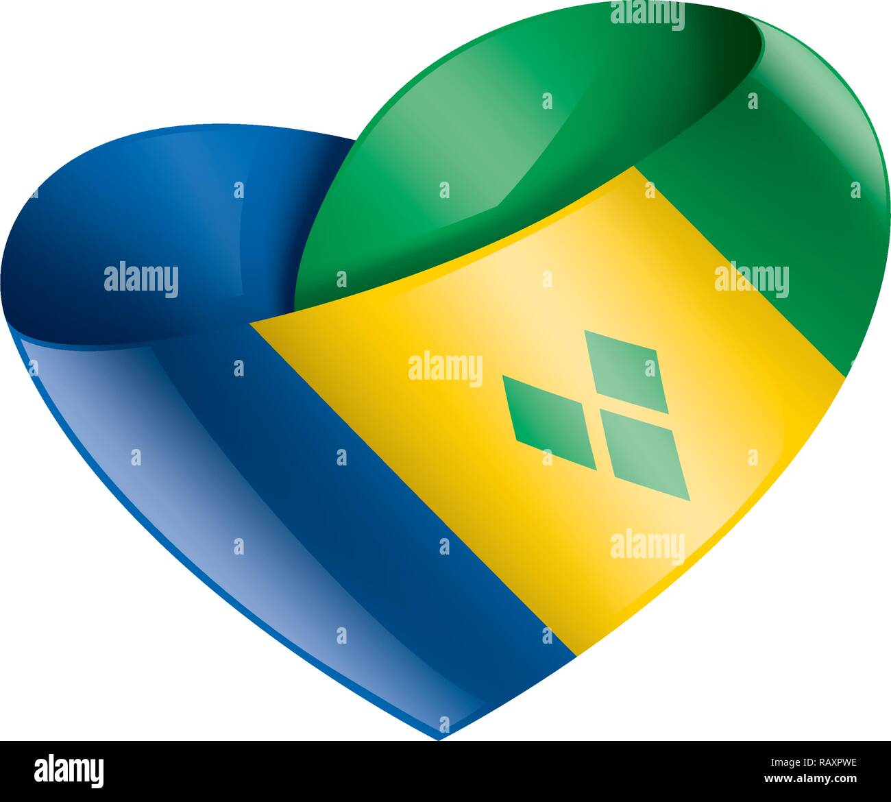 Saint Vincent and the Grenadines flag, vector illustration on a white ...