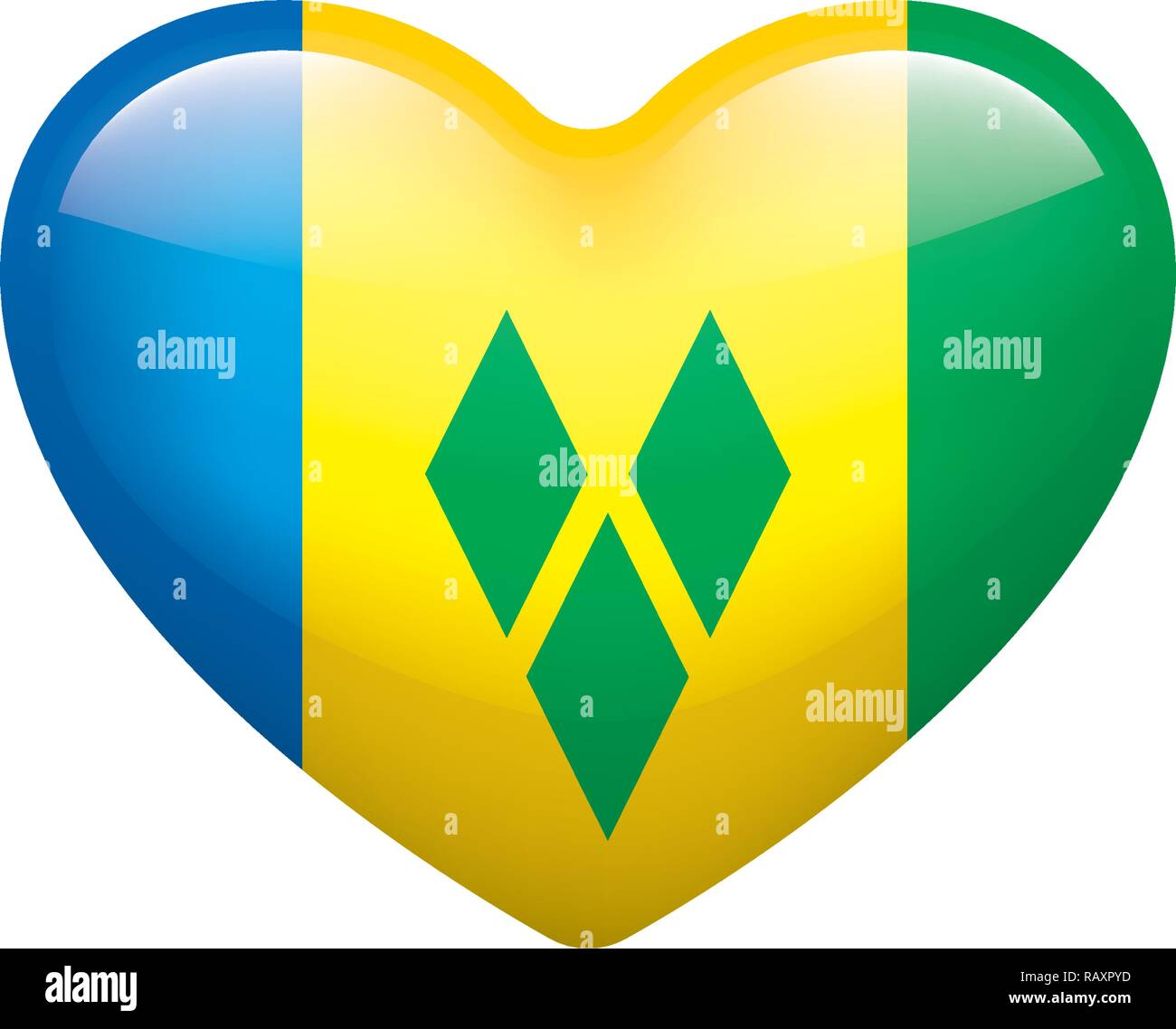 Saint Vincent and the Grenadines flag, vector illustration on a white ...