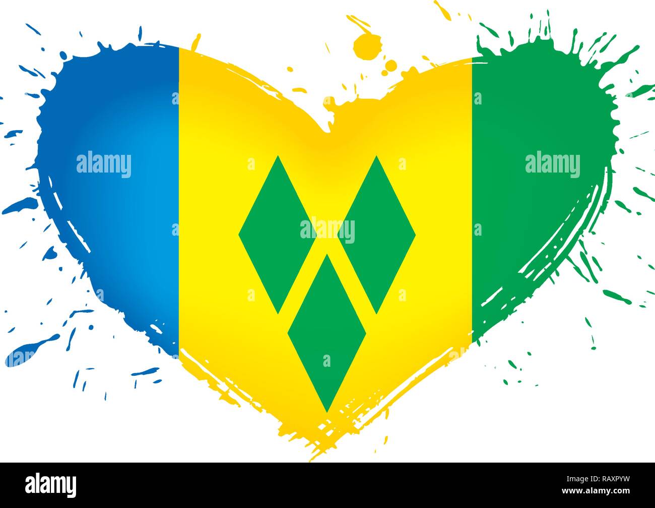 Saint Vincent and the Grenadines flag, vector illustration on a white ...