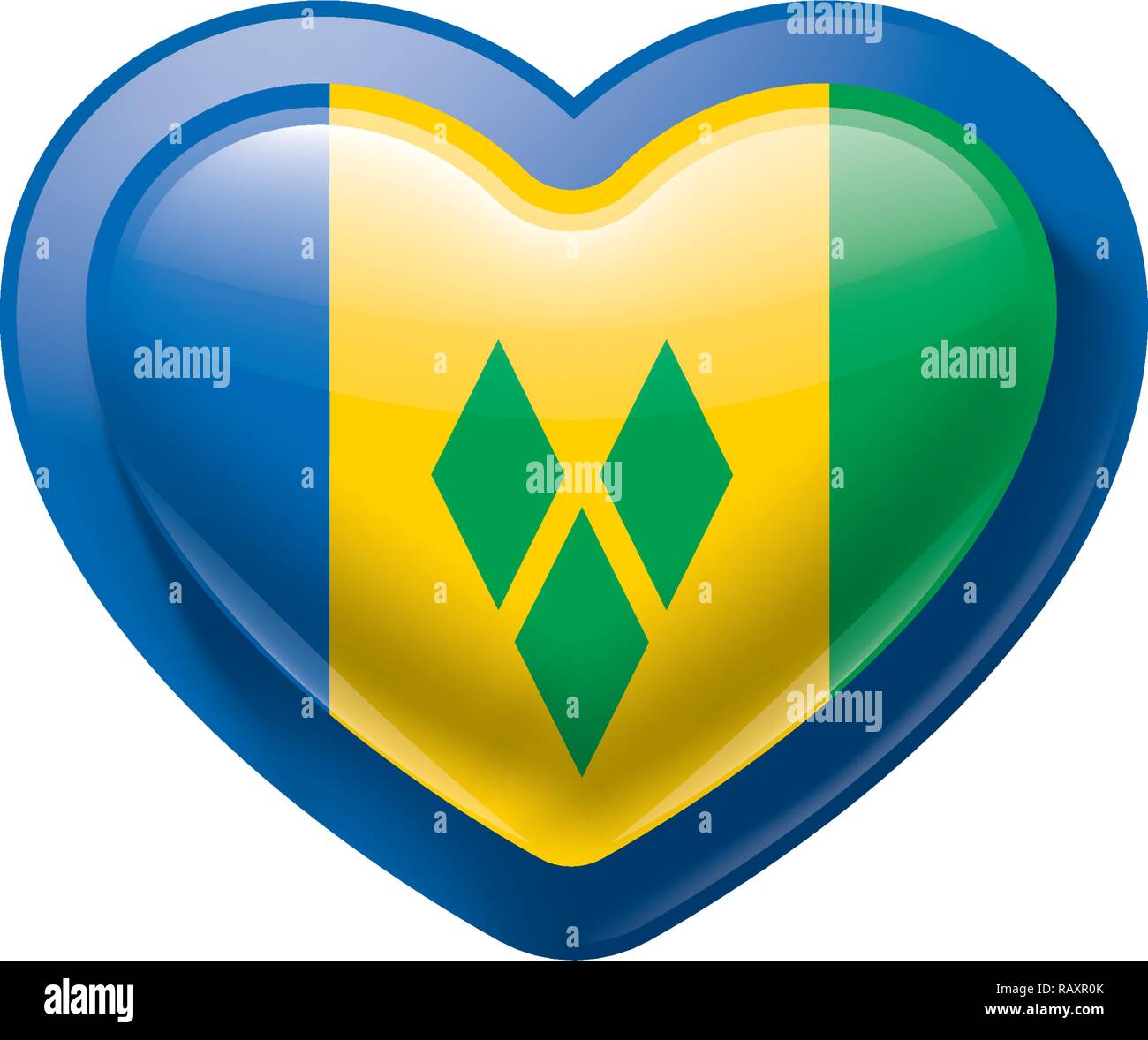 Saint Vincent and the Grenadines flag, vector illustration on a white ...