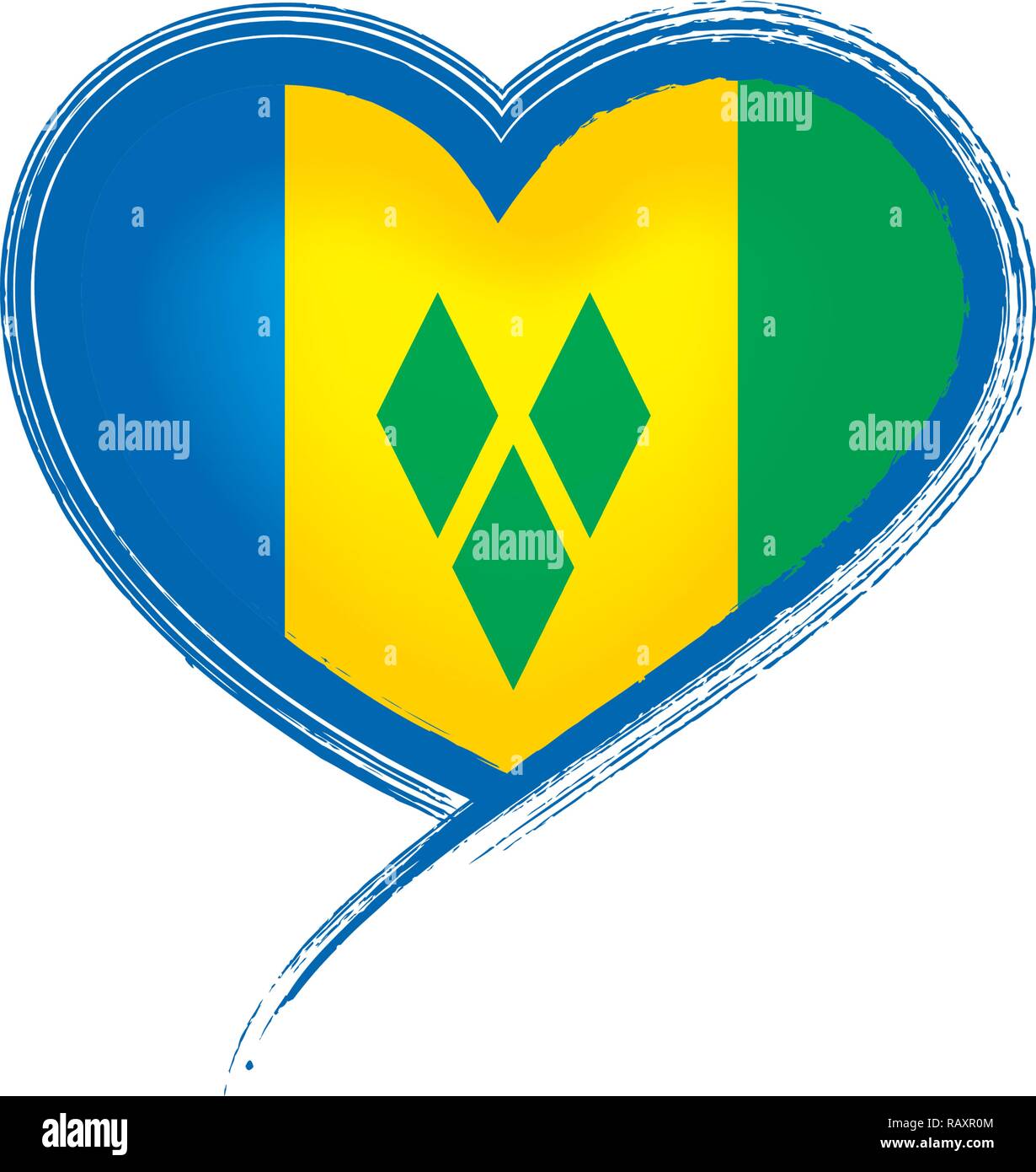 Saint Vincent and the Grenadines flag, vector illustration on a white ...