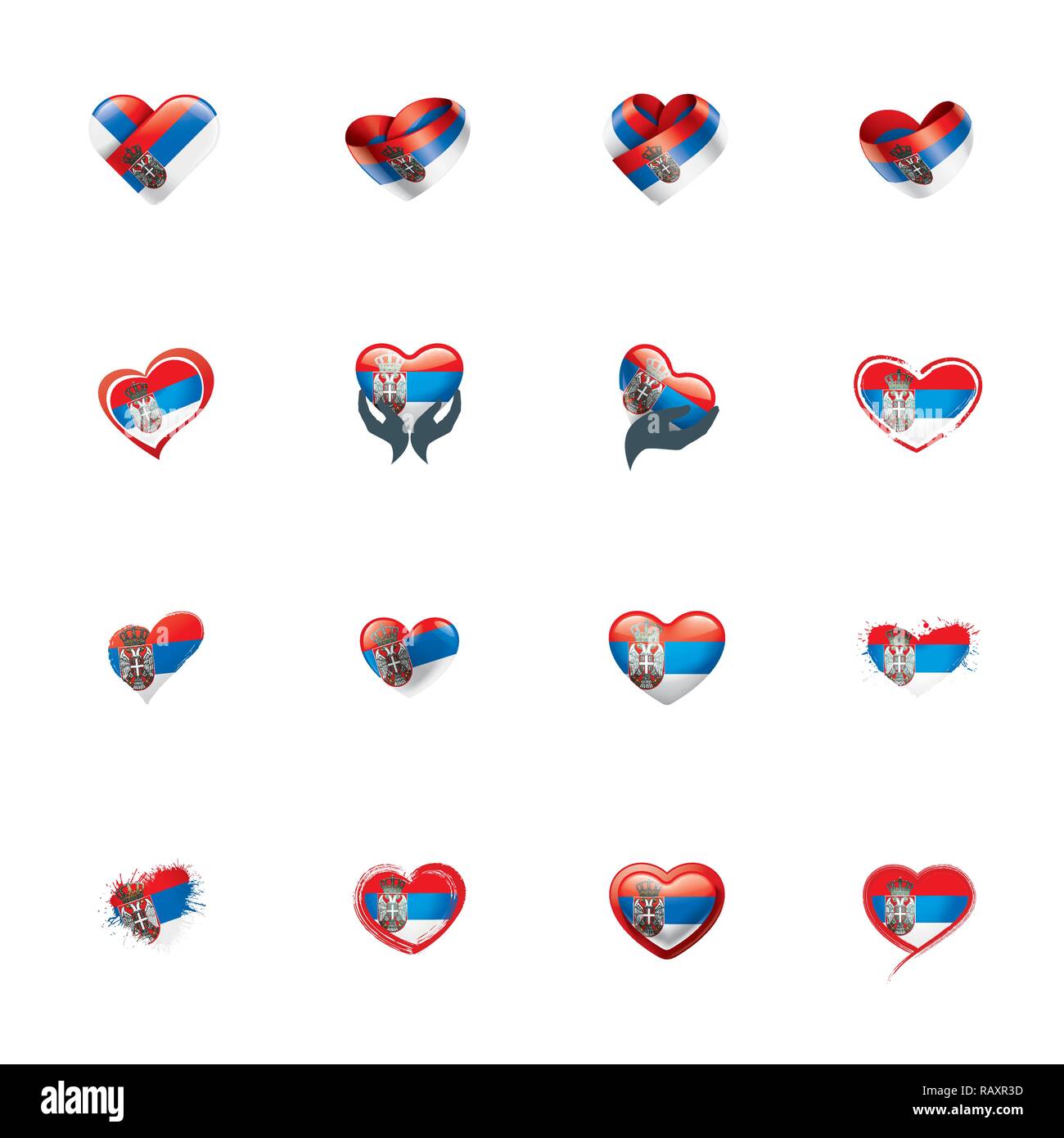 Flag serbia hand heart symbol hi-res stock photography and images - Alamy