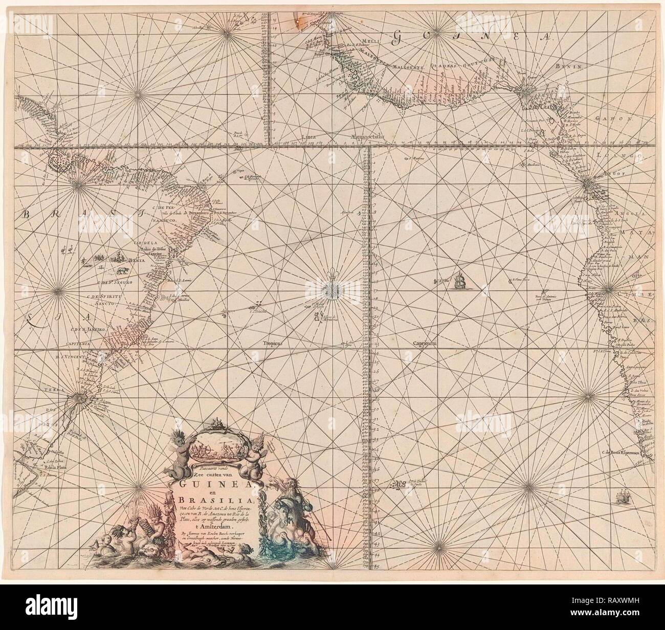 Sea chart of the southern part of the Atlantic coasts of Africa and ...
