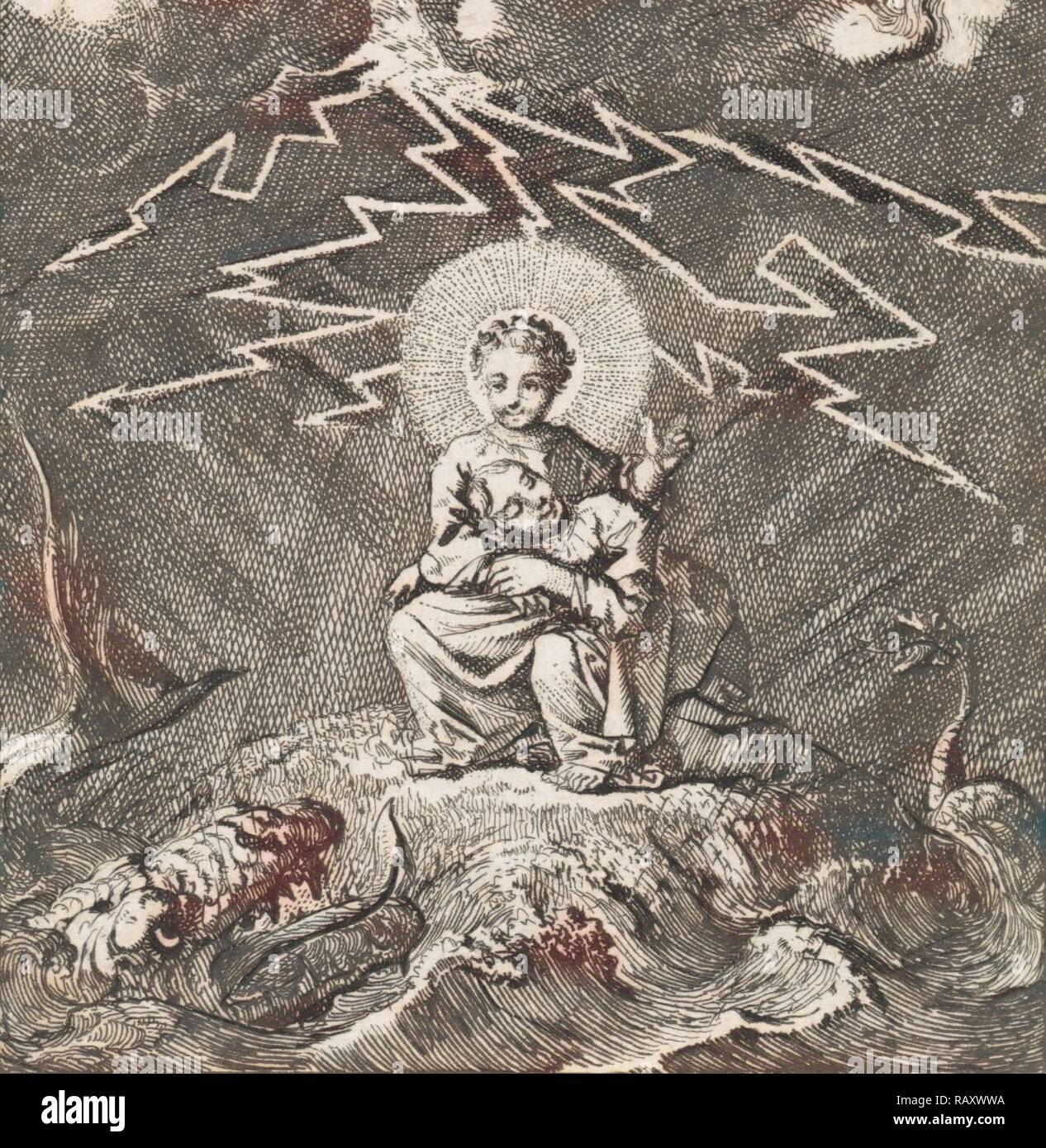 Personified soul asleep in Christ's lap during storm and tempest, Jan ...