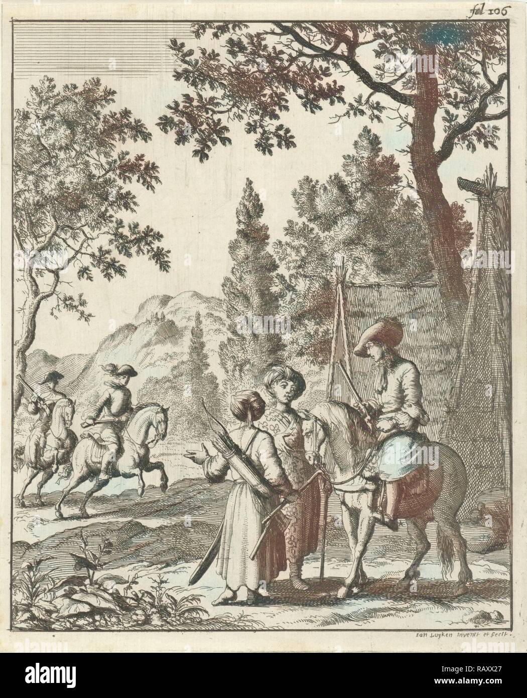 Road guards in Persia in conversation with the writer Jean de Thevenot ...