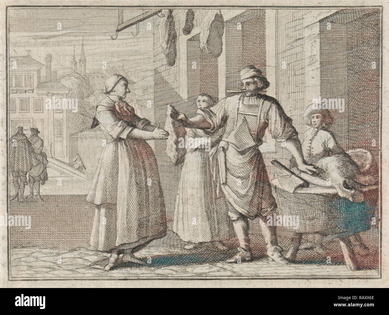 Pregnant woman receives a piece of beef, Caspar Luyken, Christoph ...