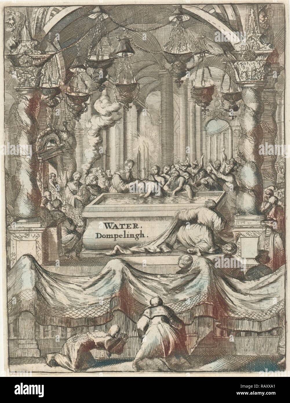 Baptism ceremony in a Russian church, Jan Luyken, Jan Claesz ten Hoorn ...