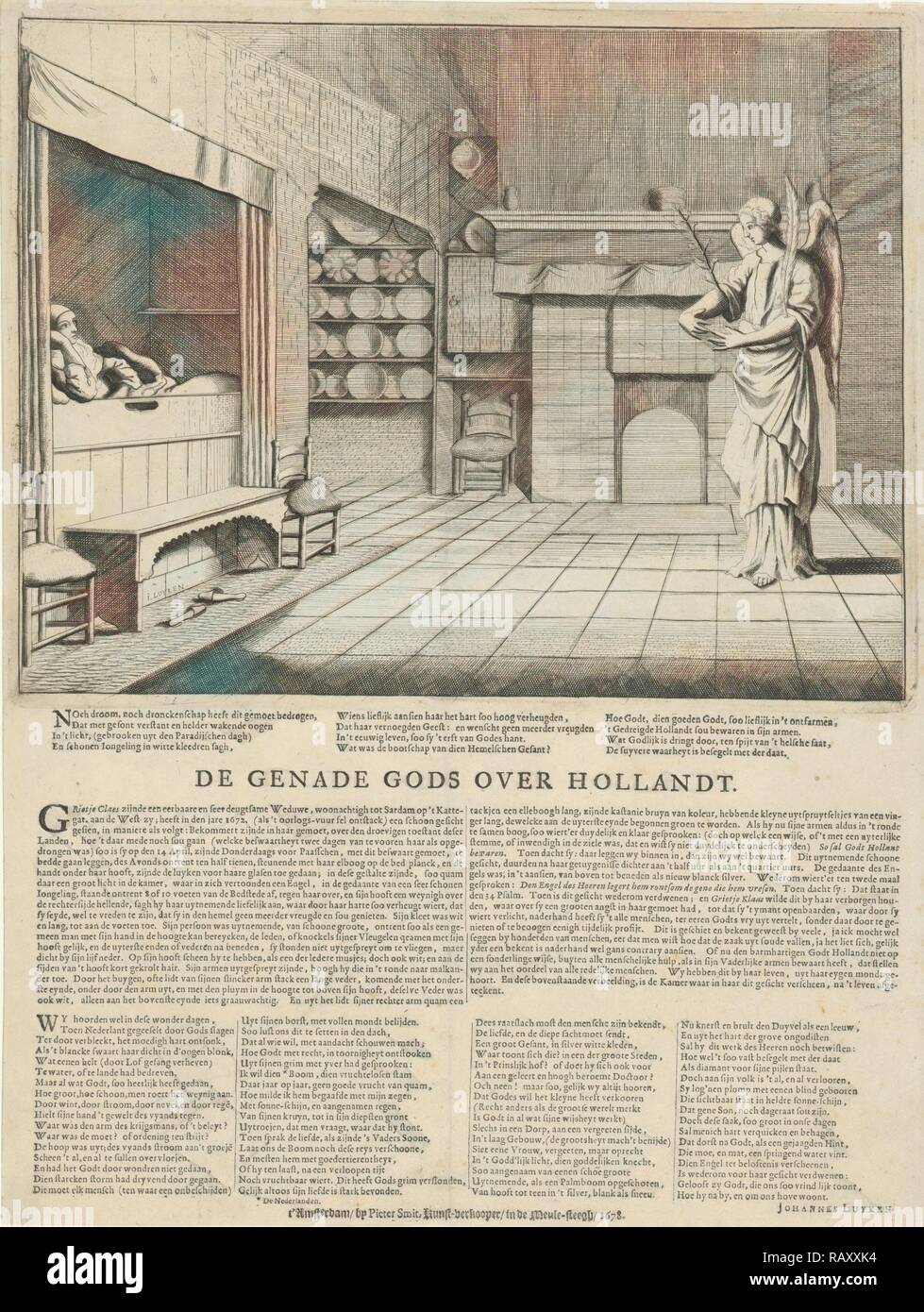 Appearance of an angel to the widow Jill Claes, Jan Luyken, 1678 ...