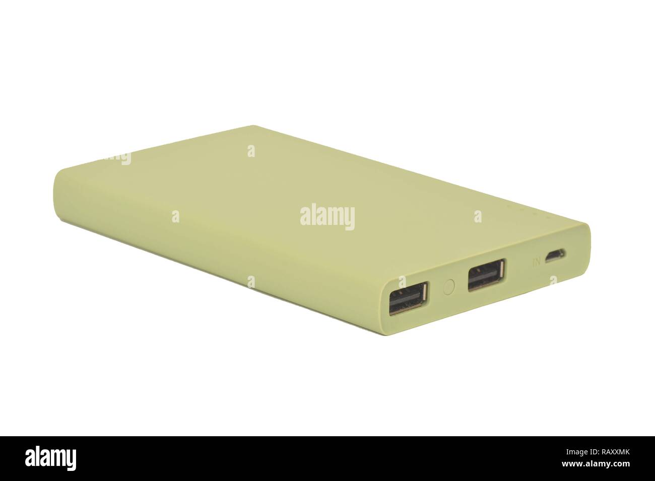 Battery power bank on a white background Stock Photo - Alamy