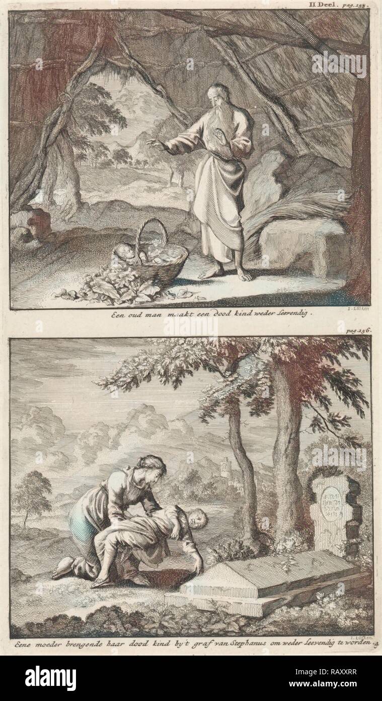 Resurrection of a dead child and a woman bringing her dead child to the ...