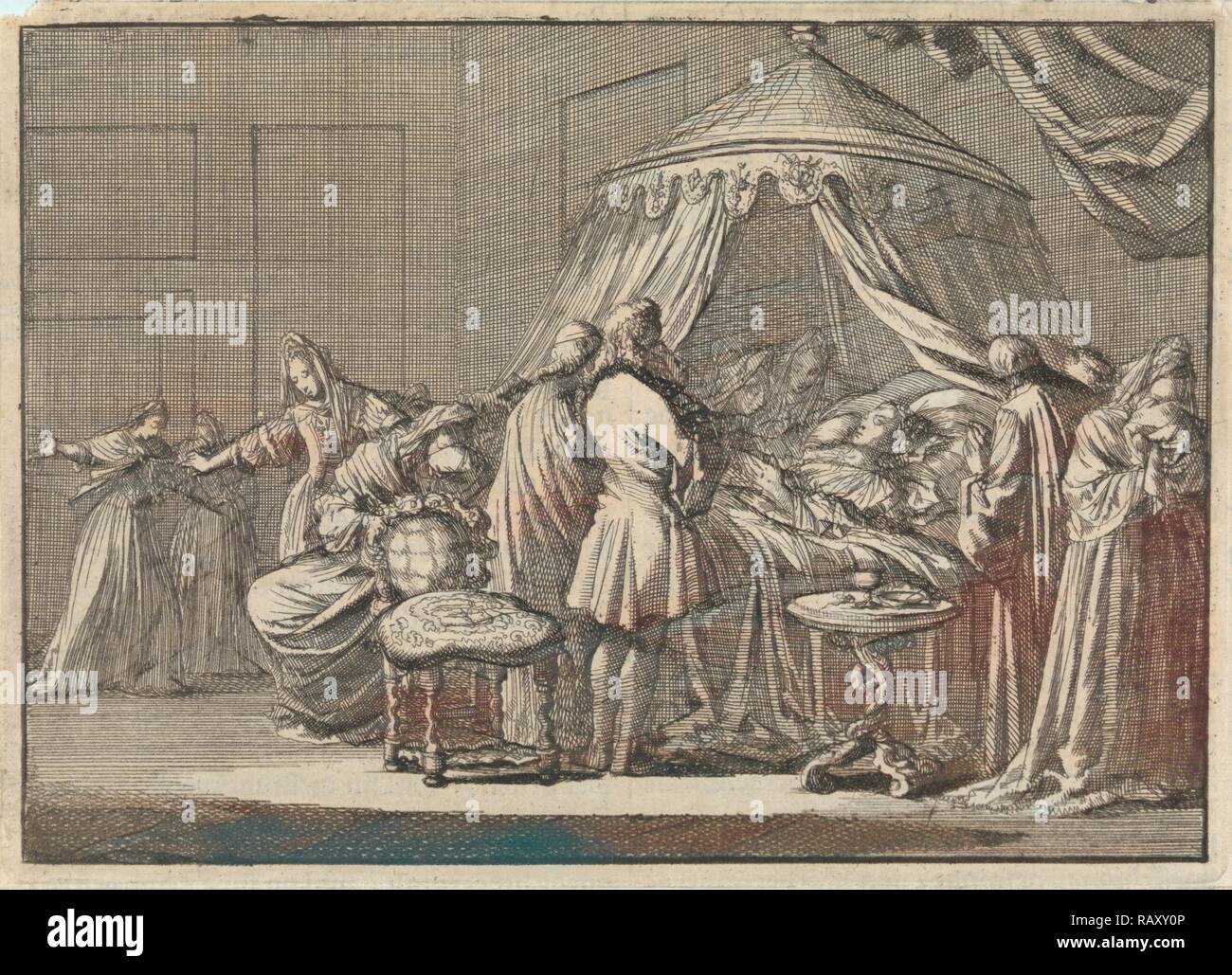 Death of Mary II Stuart, Queen of England, 1695. Reimagined by Gibon ...