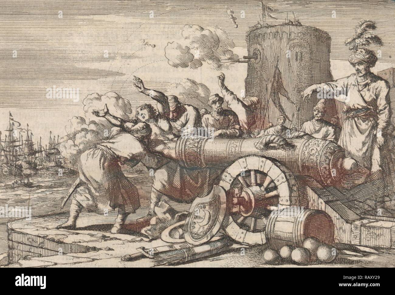 During the French bombardment of Algiers, the French consul is loaded ...